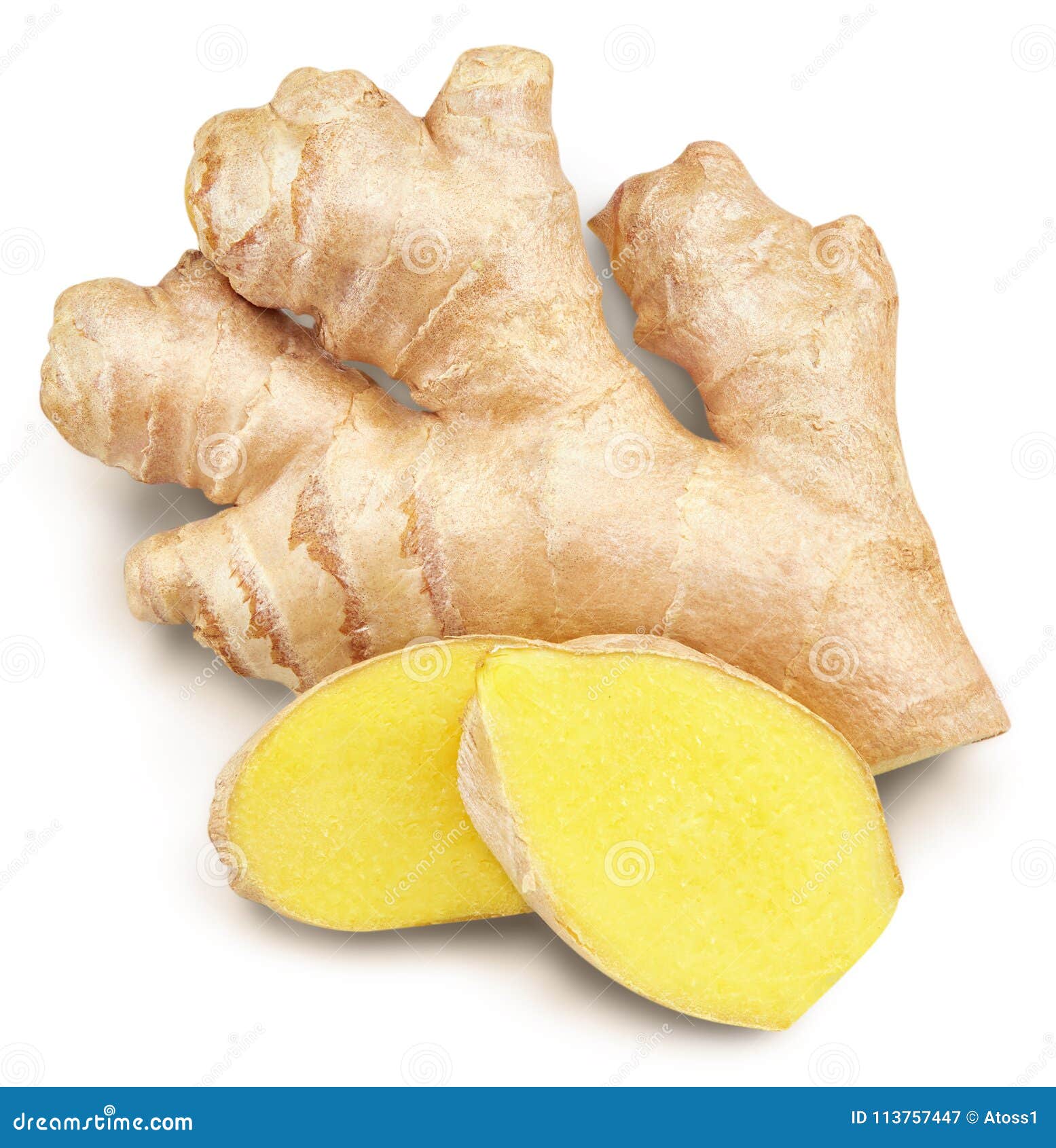 Ginger Isolated on a white stock image. Image of nature - 113757447