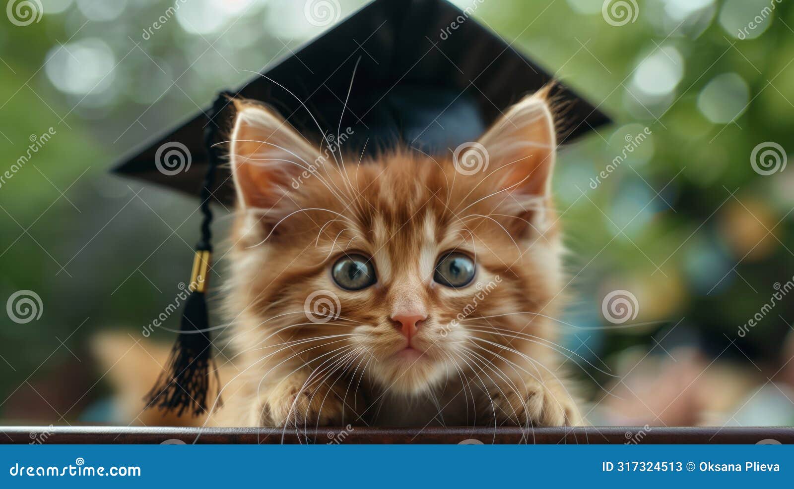 Ginger Kitten in Graduation Cap: Education and Graduation Theme Stock ...