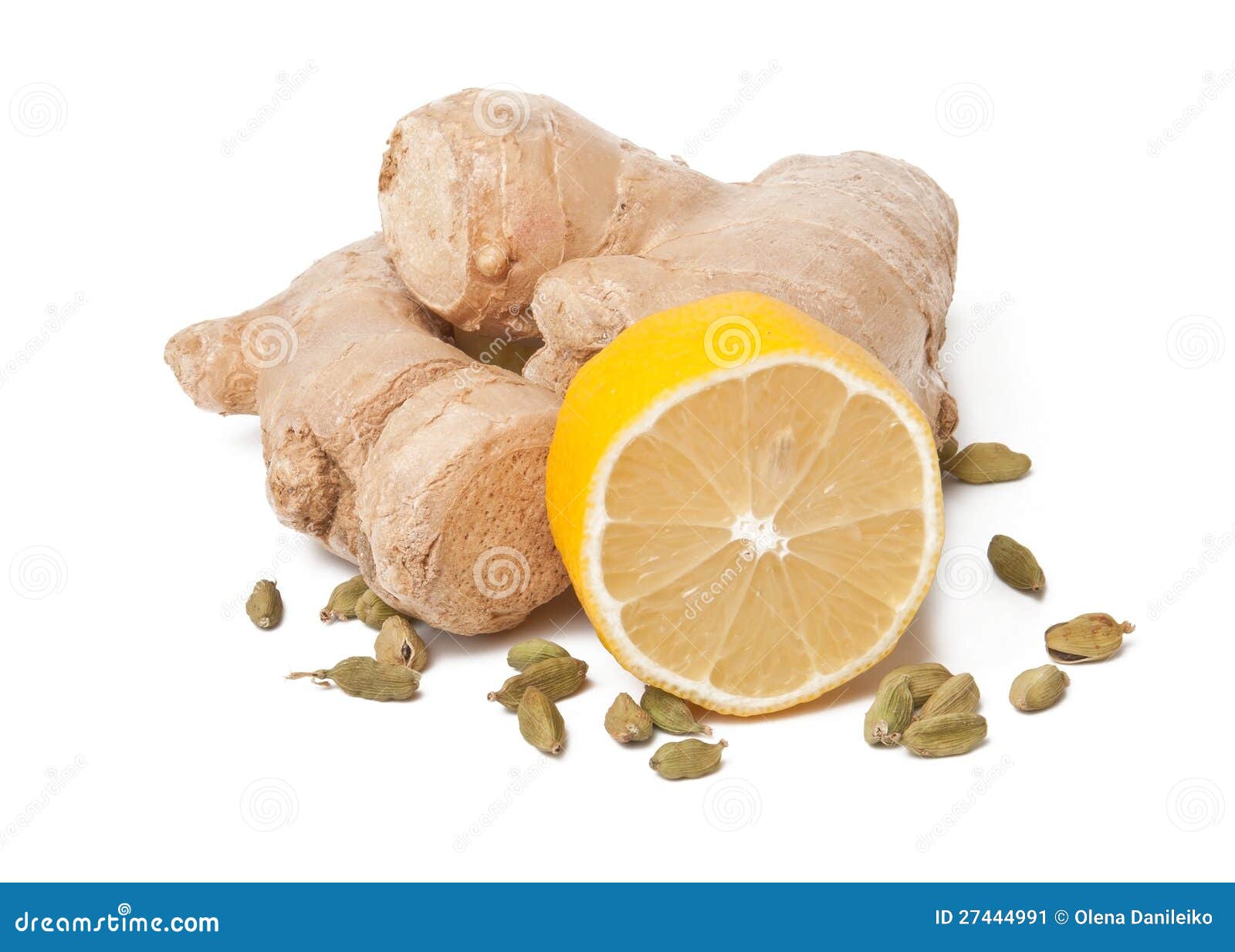 Ginger, Lemon and Cardamom Seeds Stock Image - Image of healthy ...