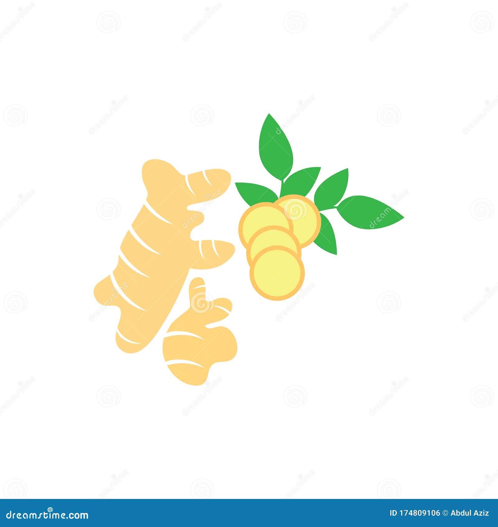 Ginger logo vector design stock vector. Illustration of plant - 174809106