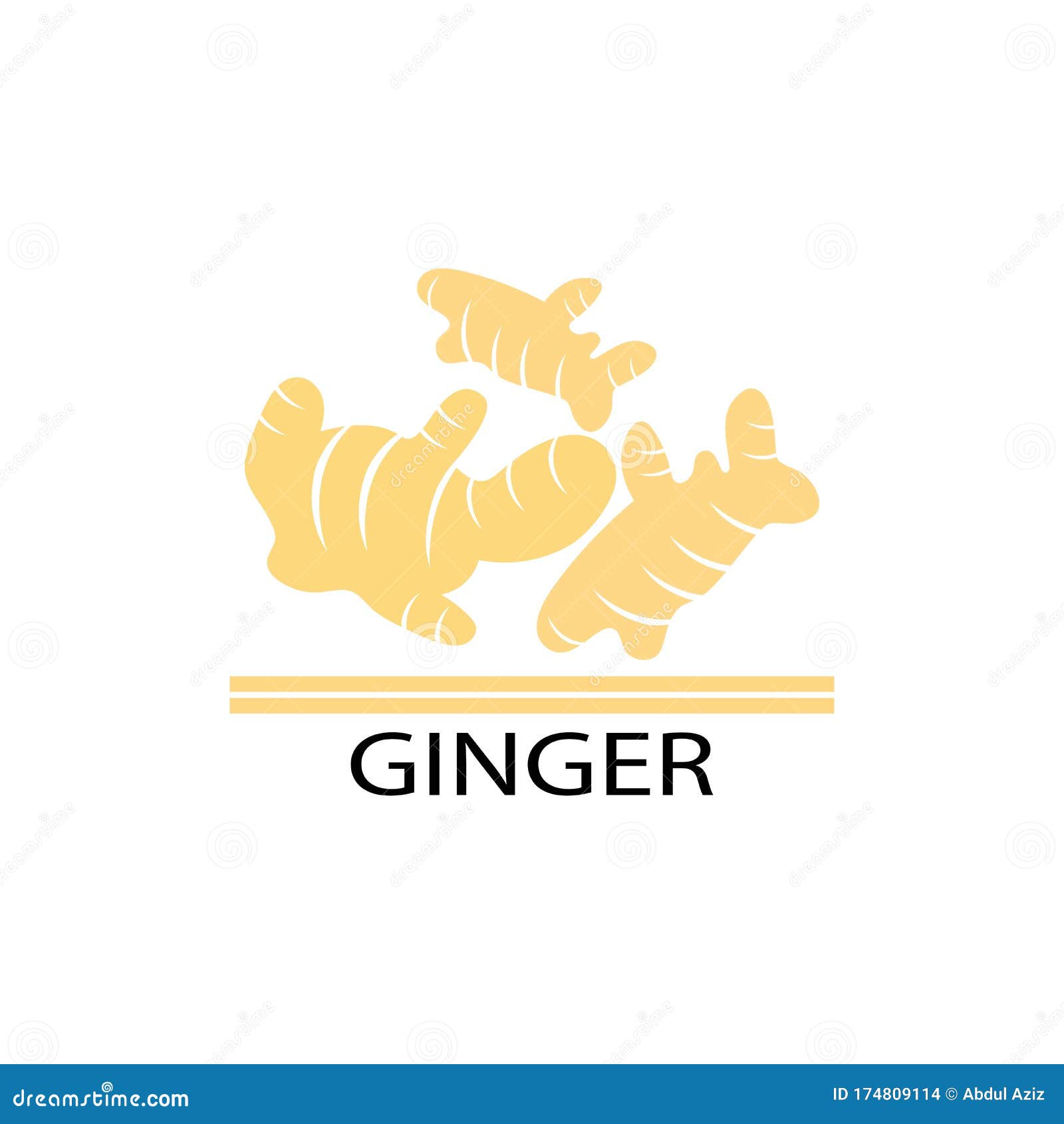 Ginger logo vector design stock vector. Illustration of drink - 174809114