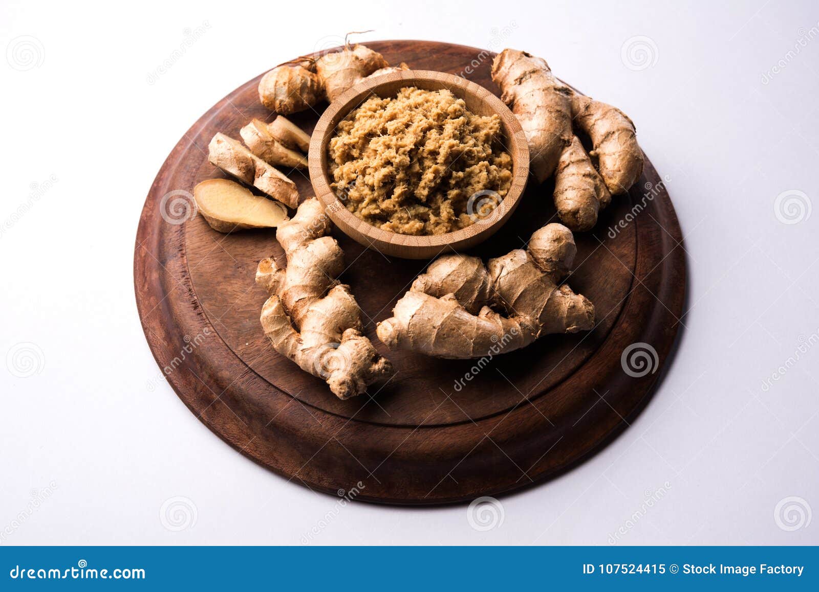 Ginger Paste or Puree with Whole Ginger Pieces Over Vwhite Background ...