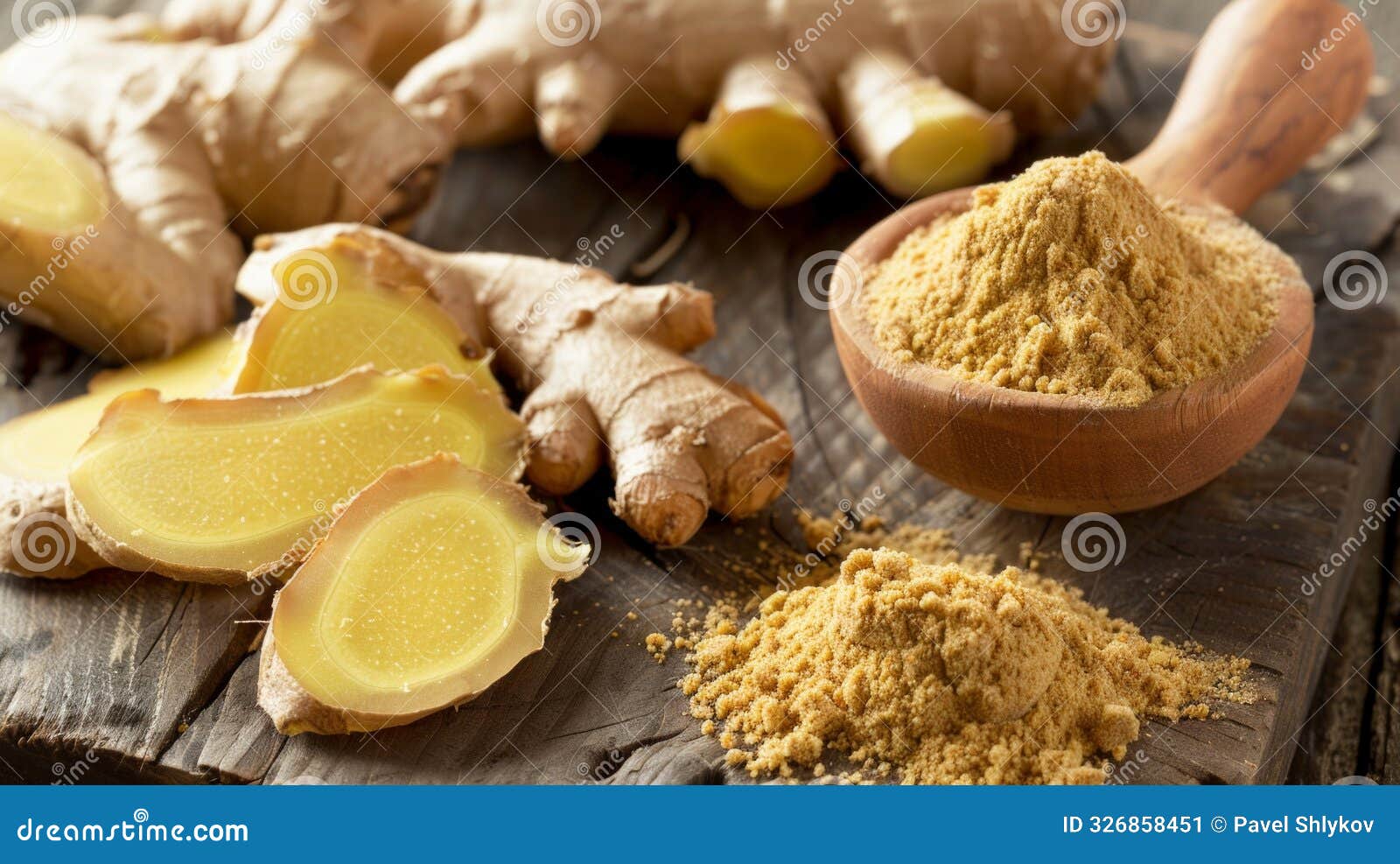 Ginger Powder, Ground Ginger Root, Top View Stock Image - Image of ...