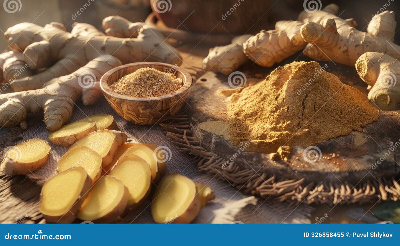 Ginger Powder, Ground Ginger Root, Top View Stock Image - Image of ...