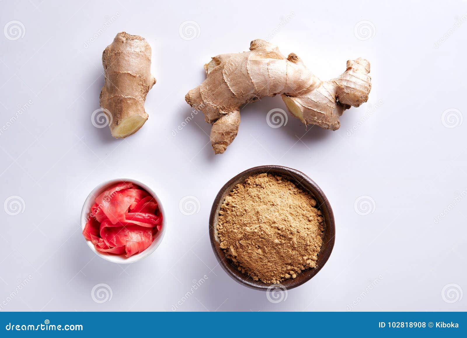 Ginger powder and root stock photo. Image of food, heap - 102818908