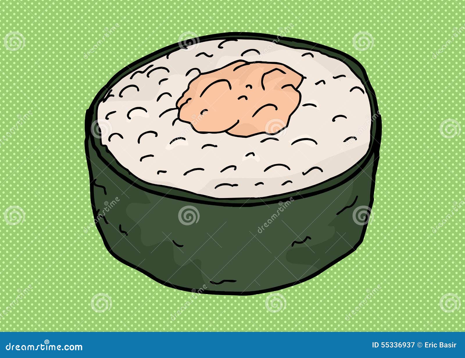 Ginger and Rice Roll stock illustration. Illustration of drawn - 55336937
