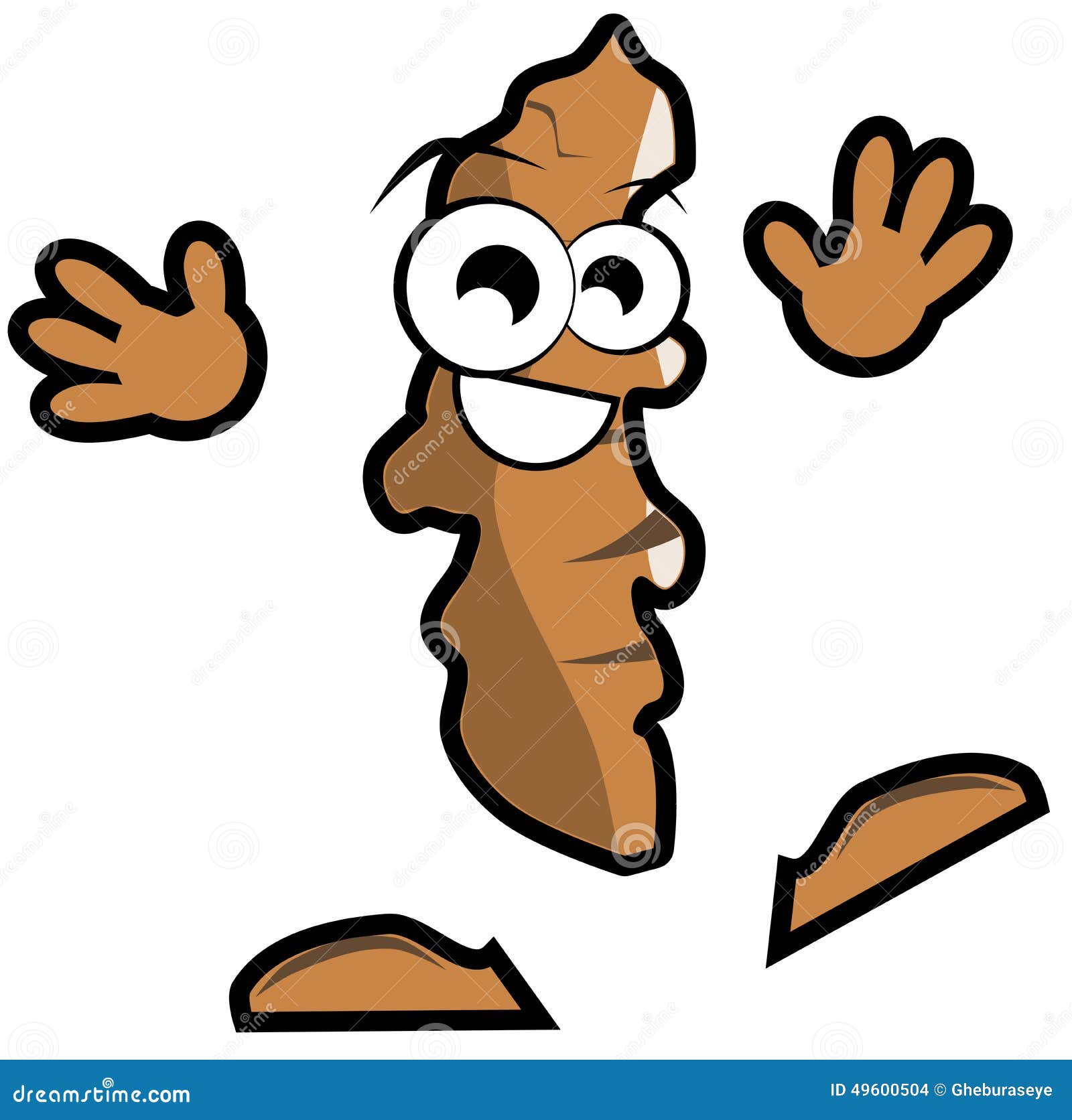 Ginger Root Cartoon Isolated Stock Illustration - Illustration of ...