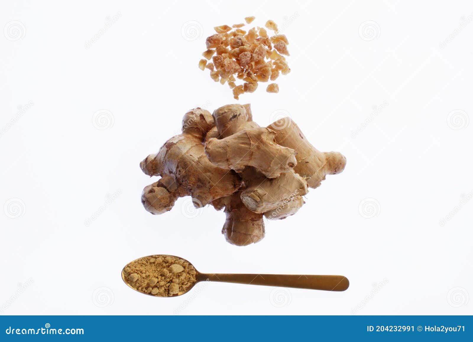Ginger Root, Crystallized and Ground Stock Image - Image of closeup ...