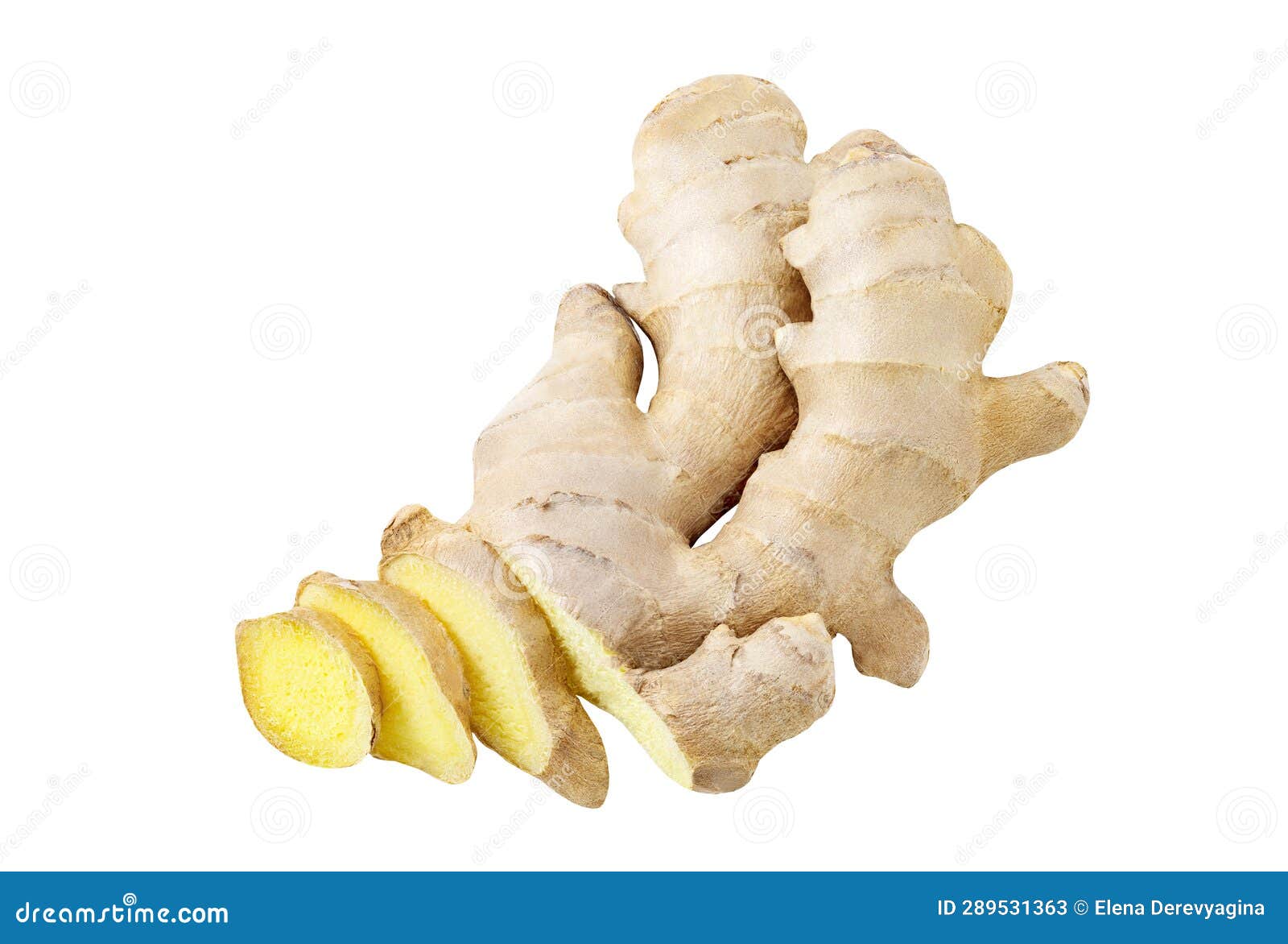 Ginger Root Cut into Pieces, Isolated on White Background with Clipping ...