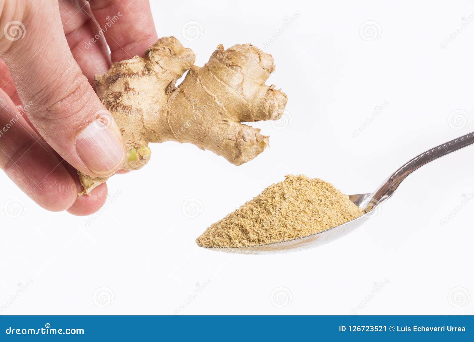Fresh Ginger Root and Ground Ginger Spice Stock Image - Image of eating ...