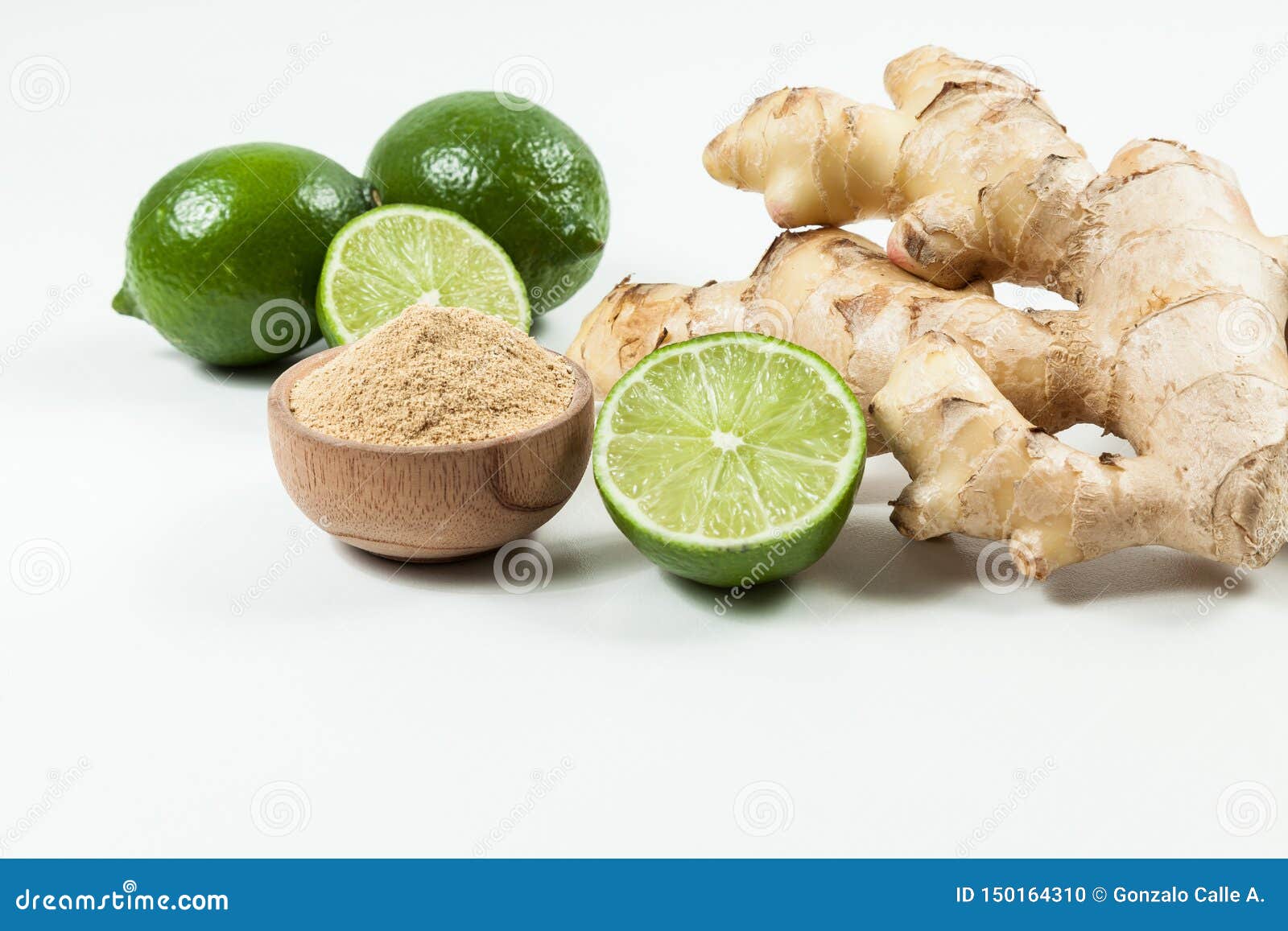 Ginger Root and Lemons ; Photo on Neutral Background Stock Photo ...