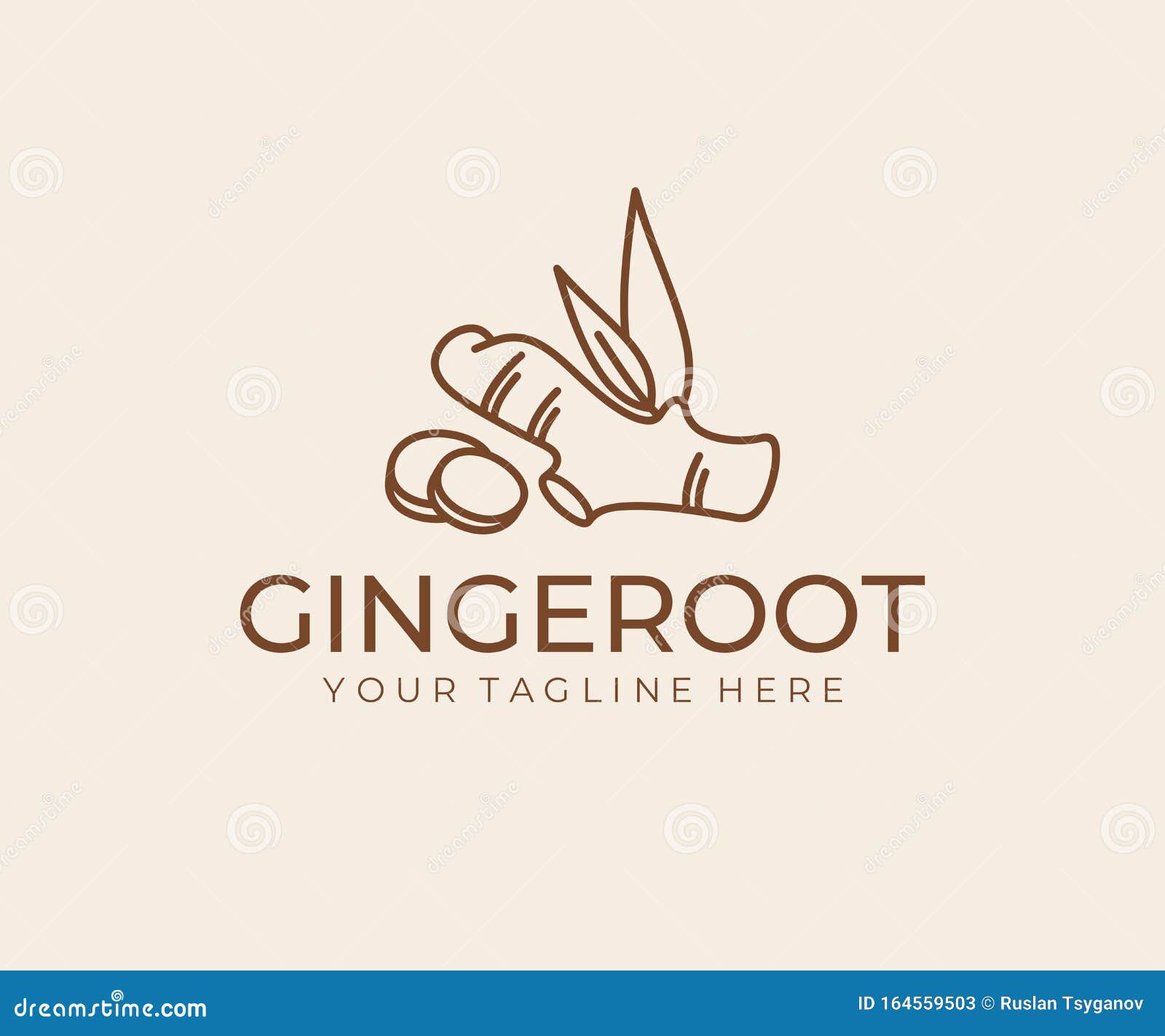Ginger Root Logo Design. Herbal Spice Vector Design Stock Vector ...