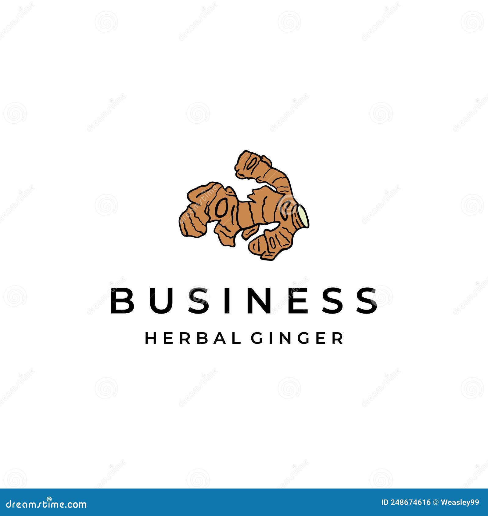Ginger Root Logo. Herbal Spice Logo Design Vector Illustration Stock ...