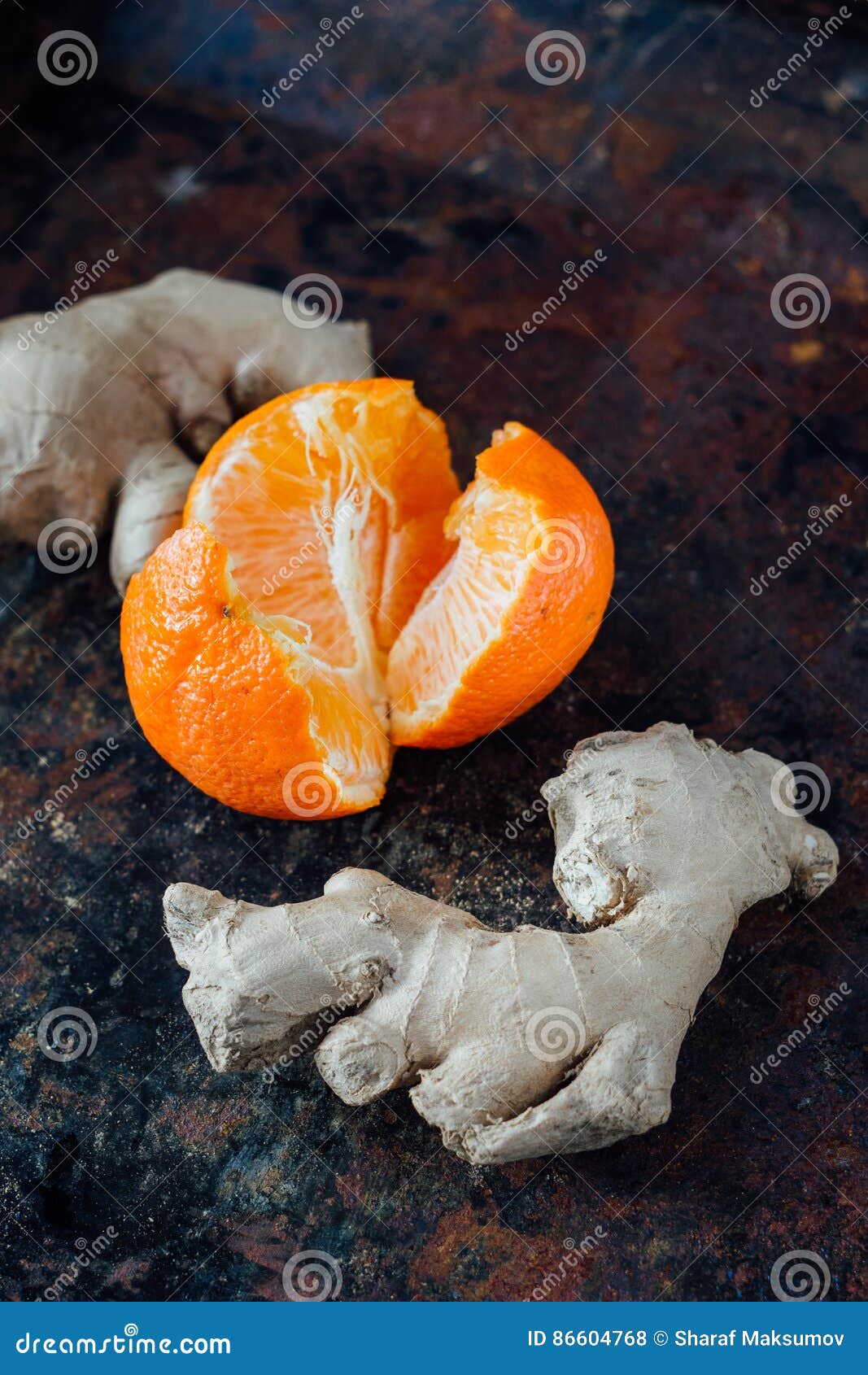 Ginger root with orange stock photo. Image of orange - 86604768