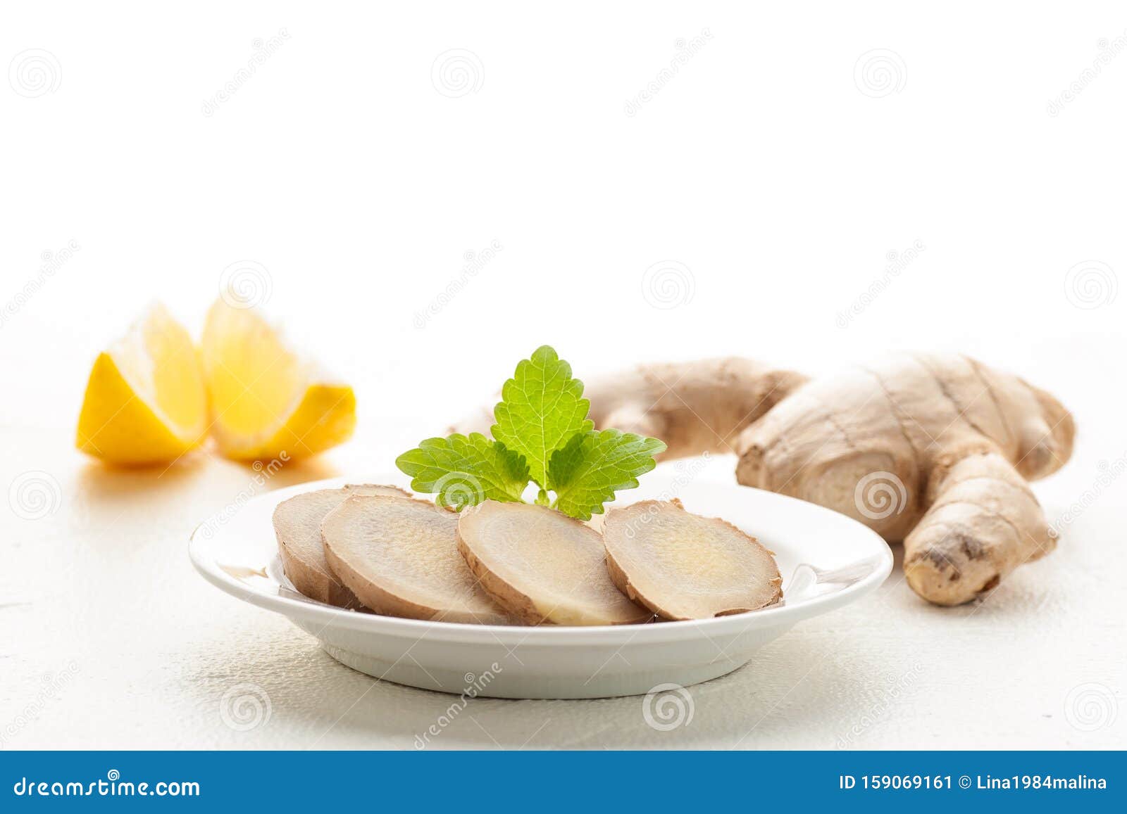 Ginger root is sliced stock image. Image of table, cold - 159069161