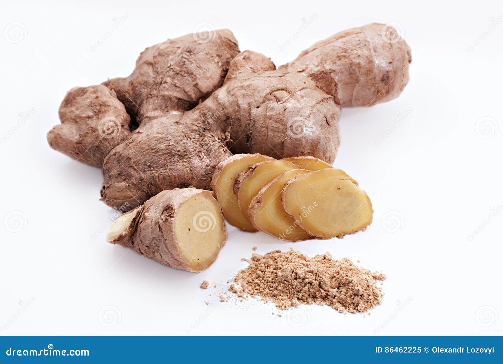 Ginger Root with Sliced Pieces Stock Image - Image of aromatic ...