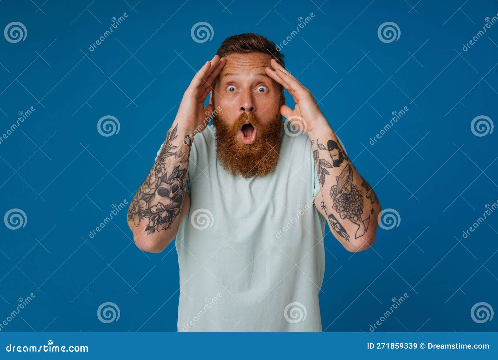 Ginger Shocked Man With Beard Expressing Surprise At Camera Stock Image