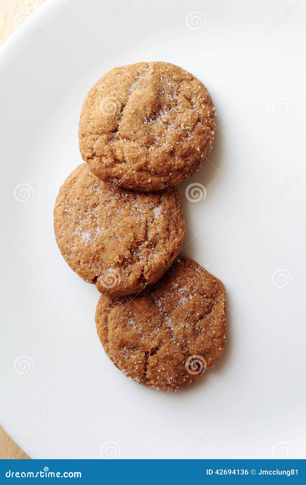 Ginger Snap Cookies on Plate Stock Photo - Image of carbohydrates ...