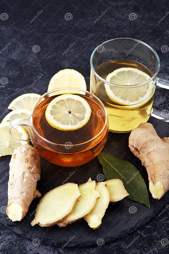 Ginger Tea in a Glass for Flu Cold Winter Days Stock Image - Image of ...