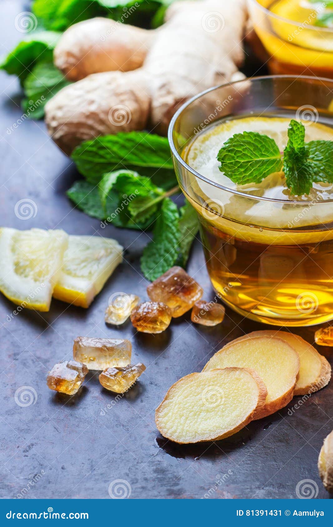 Ginger Tea in a Glass for Flu Cold Winter Days Stock Image - Image of ...