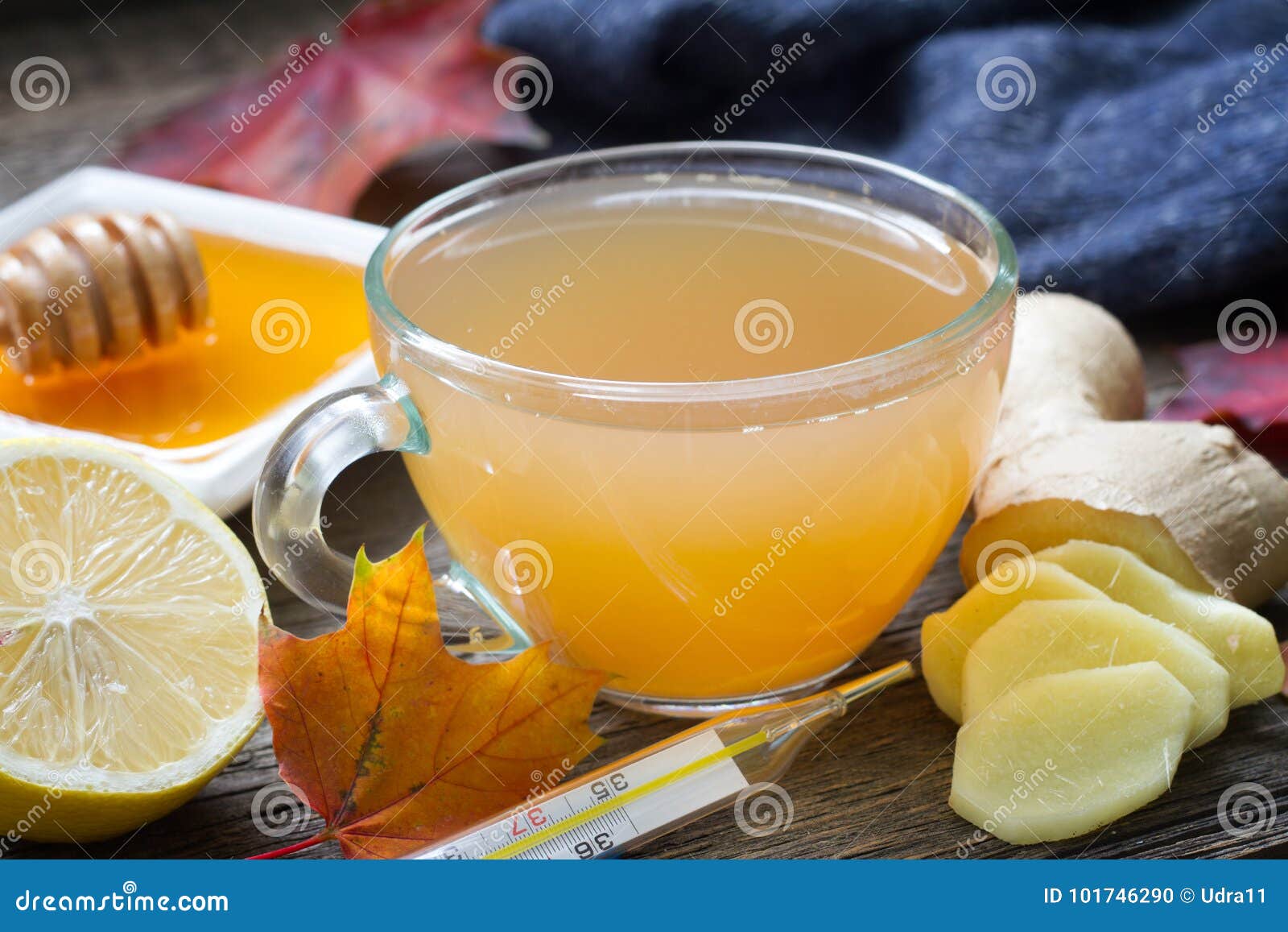 Ginger Tea Infusion with Lemon and Honey Immunity on Flu Cold Concept ...
