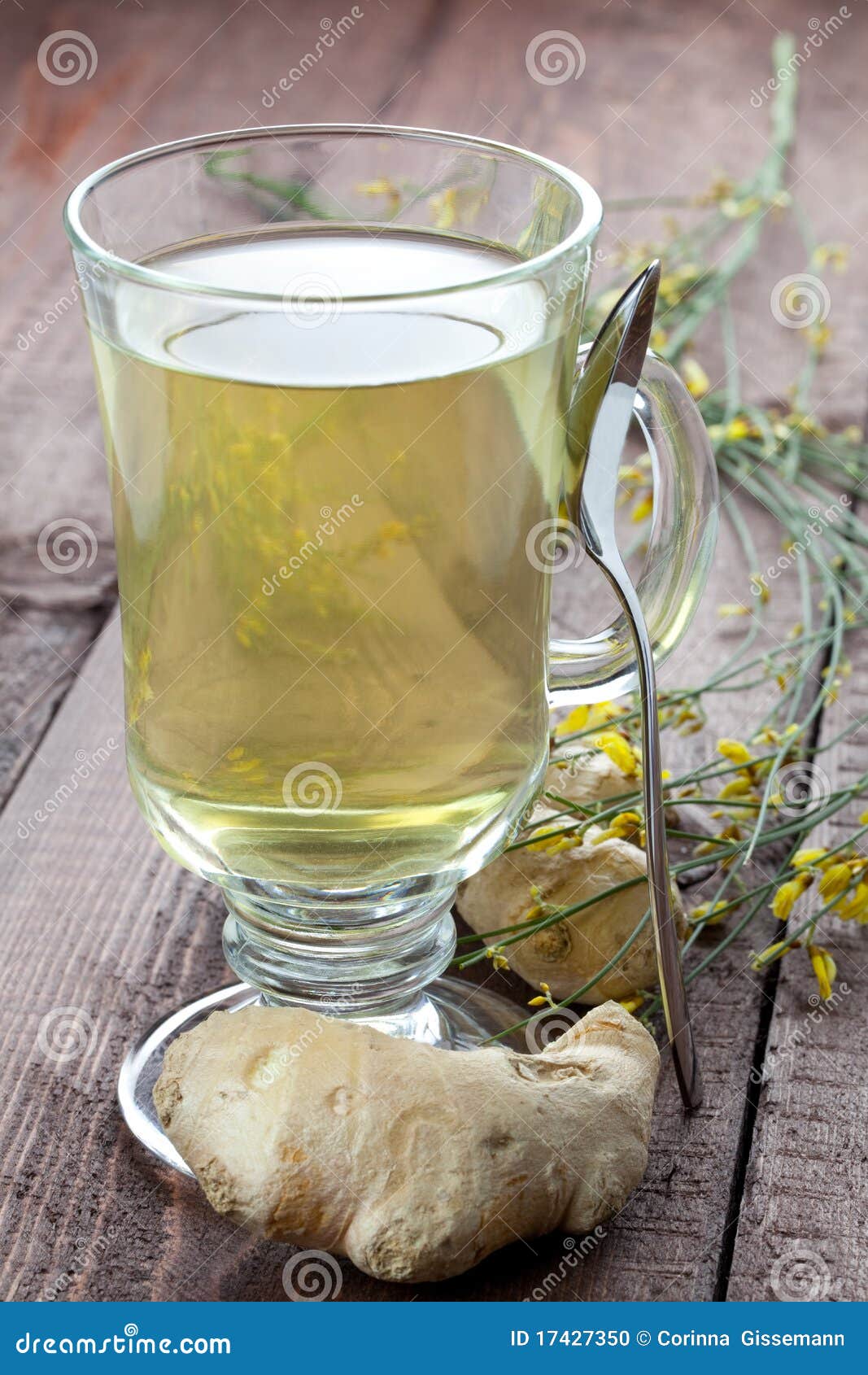 Ginger tea with spoon stock photo. Image of ginger, health - 17427350