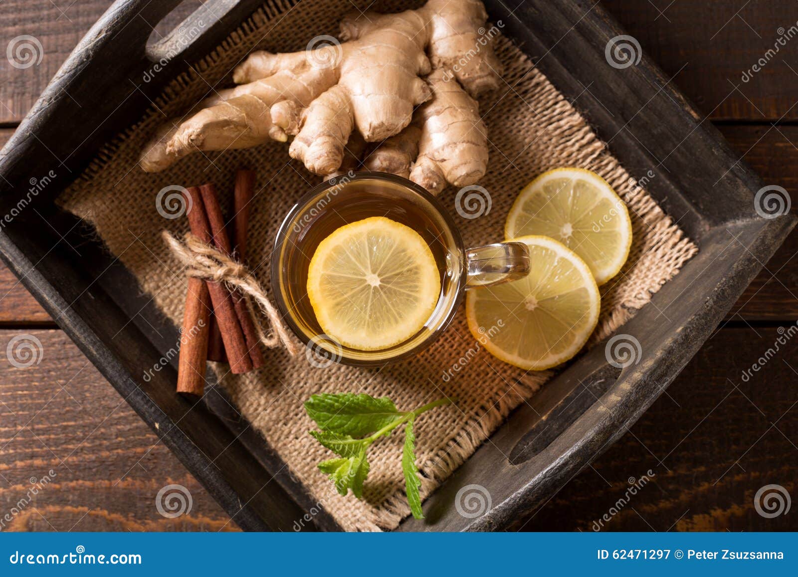 Ginger tea stock image. Image of lemon, spicy, green - 62471297