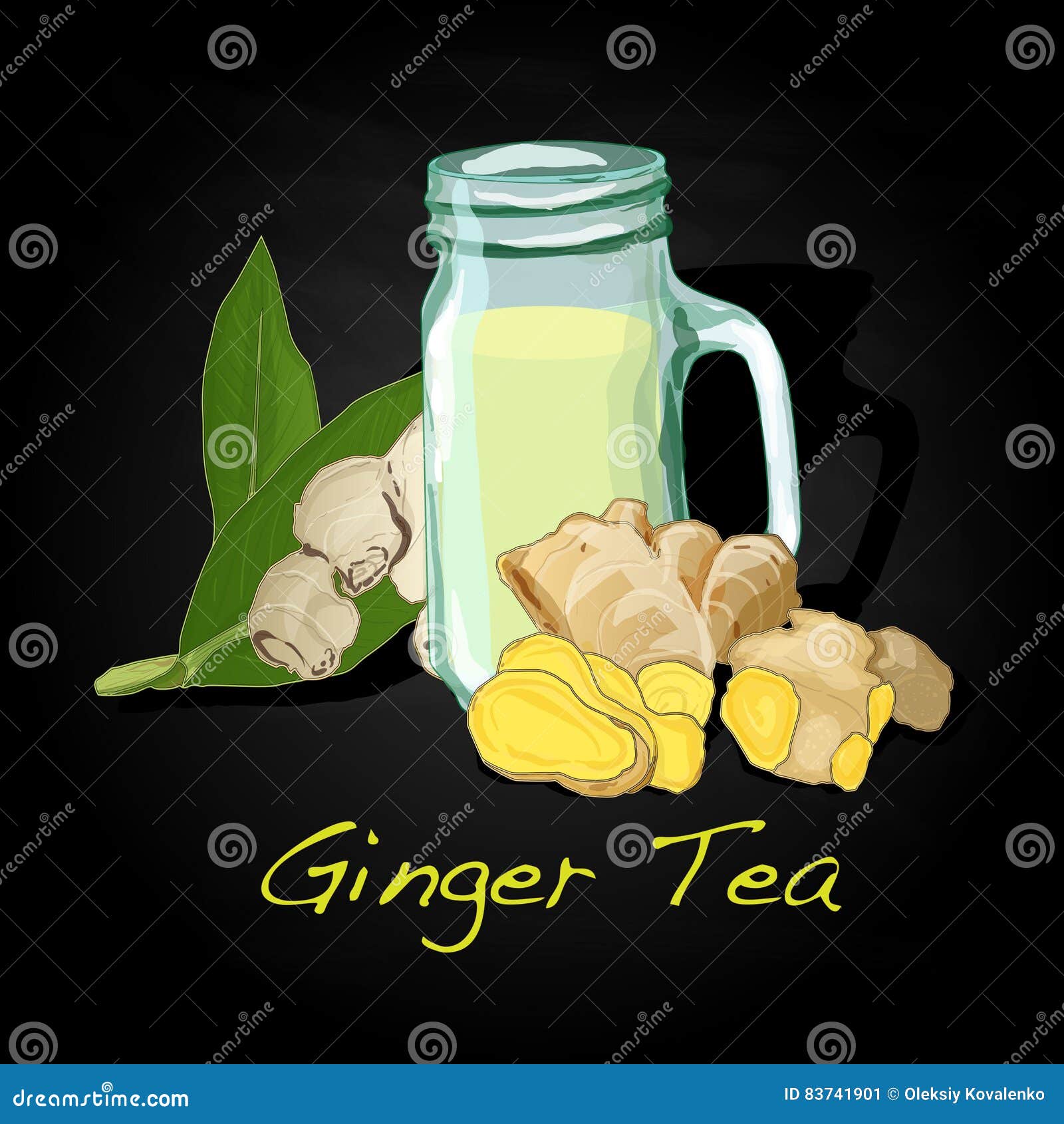 Ginger Tea Vector Illustration Stock Vector - Illustration of white ... Ginger Tea Vector Illustration Stock Vector - Illustration of white ...