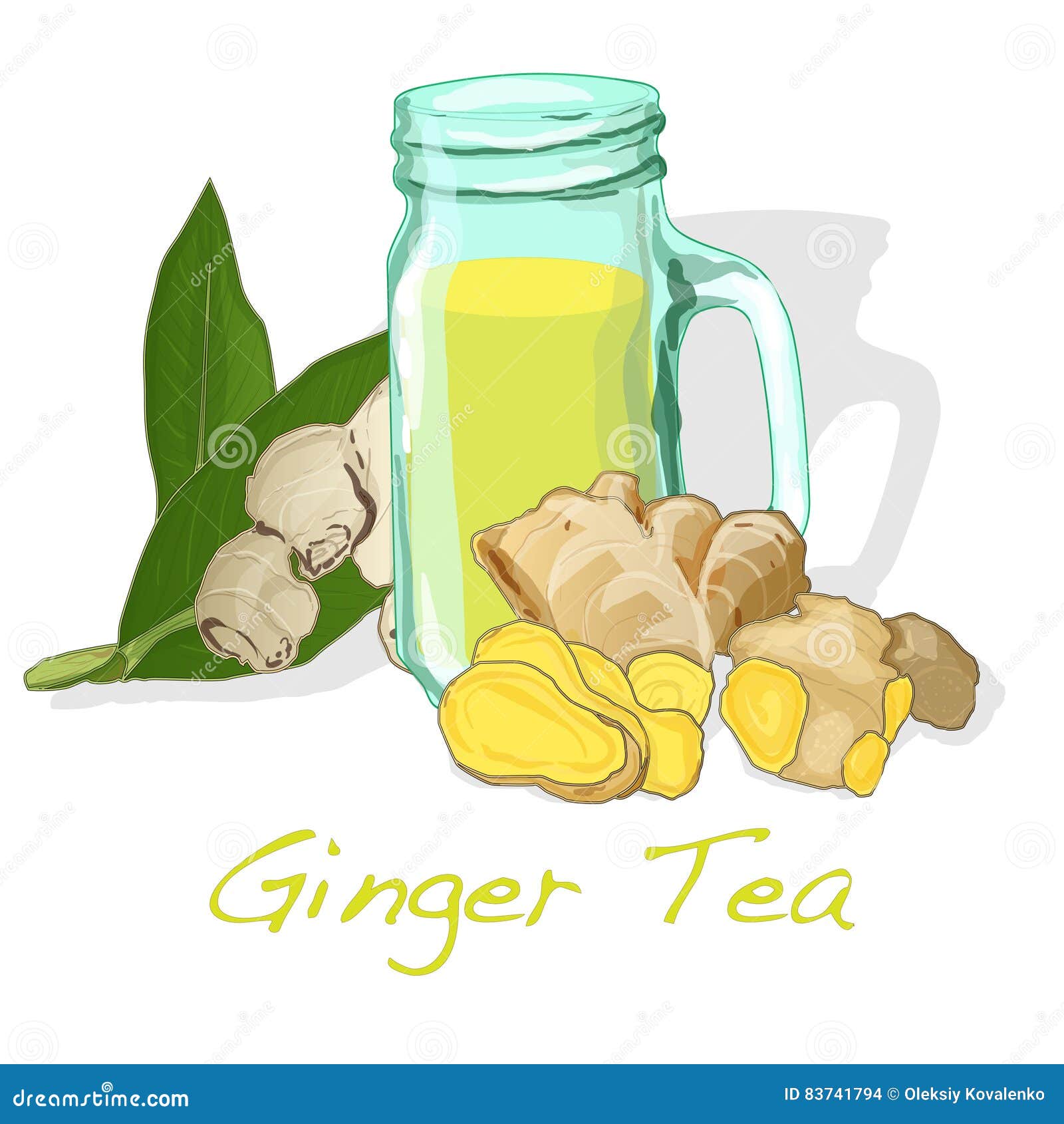 Ginger Tea Vector Illustration Stock Vector - Illustration of nature ...