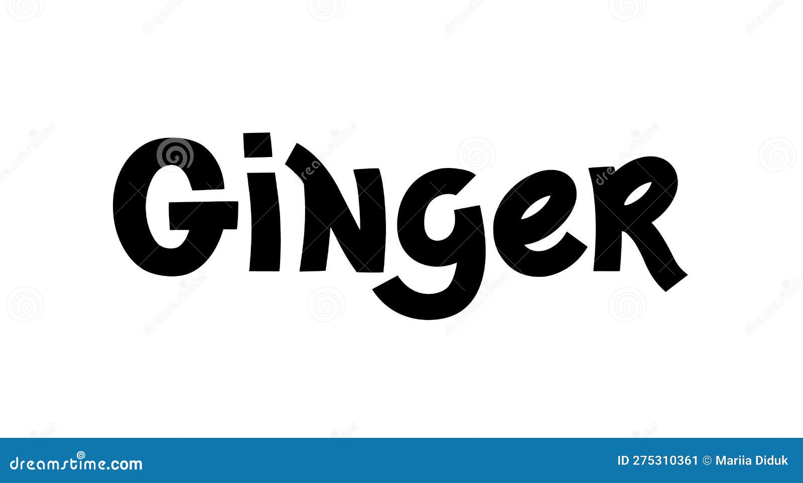 Ginger Vector Hand Written Text. Kitchen Healthy Herbs and Spices for ...