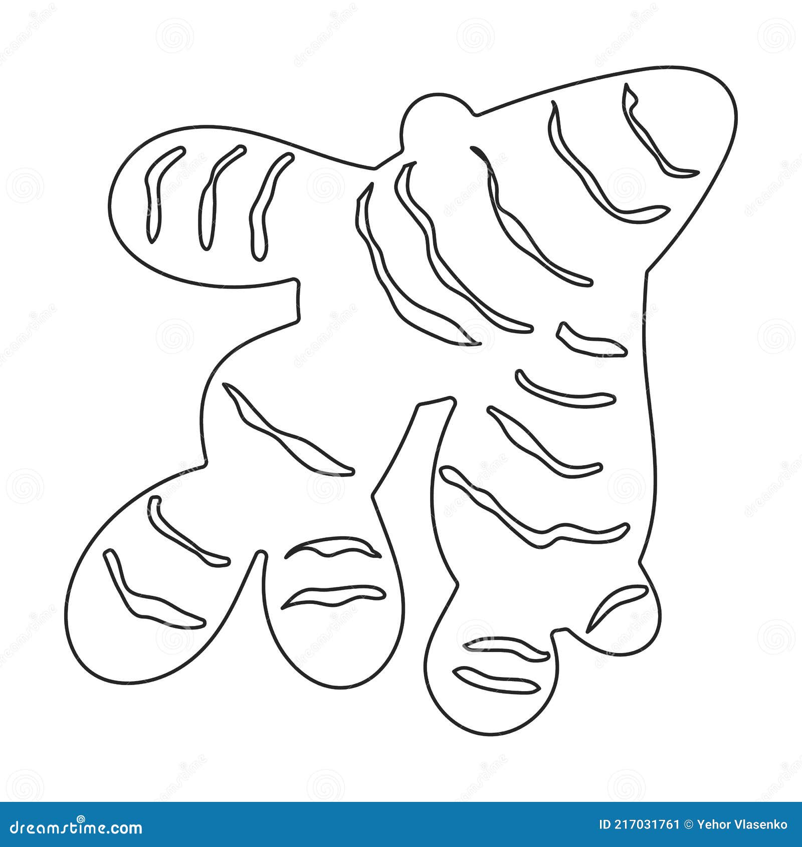 Ginger Vector Outline Icon. Vector Illustration Root on White ...