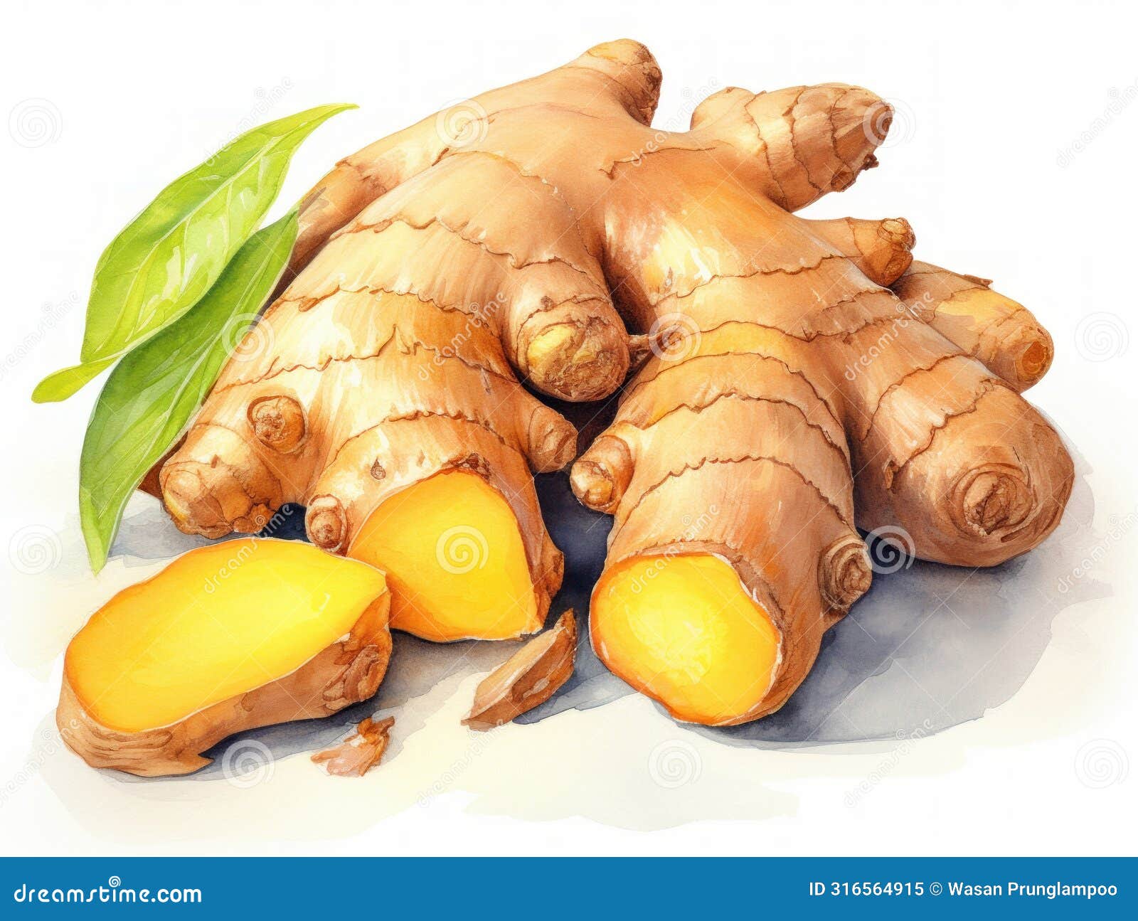 Ginger Watercolor Style Isolated on White Background Stock Image ...