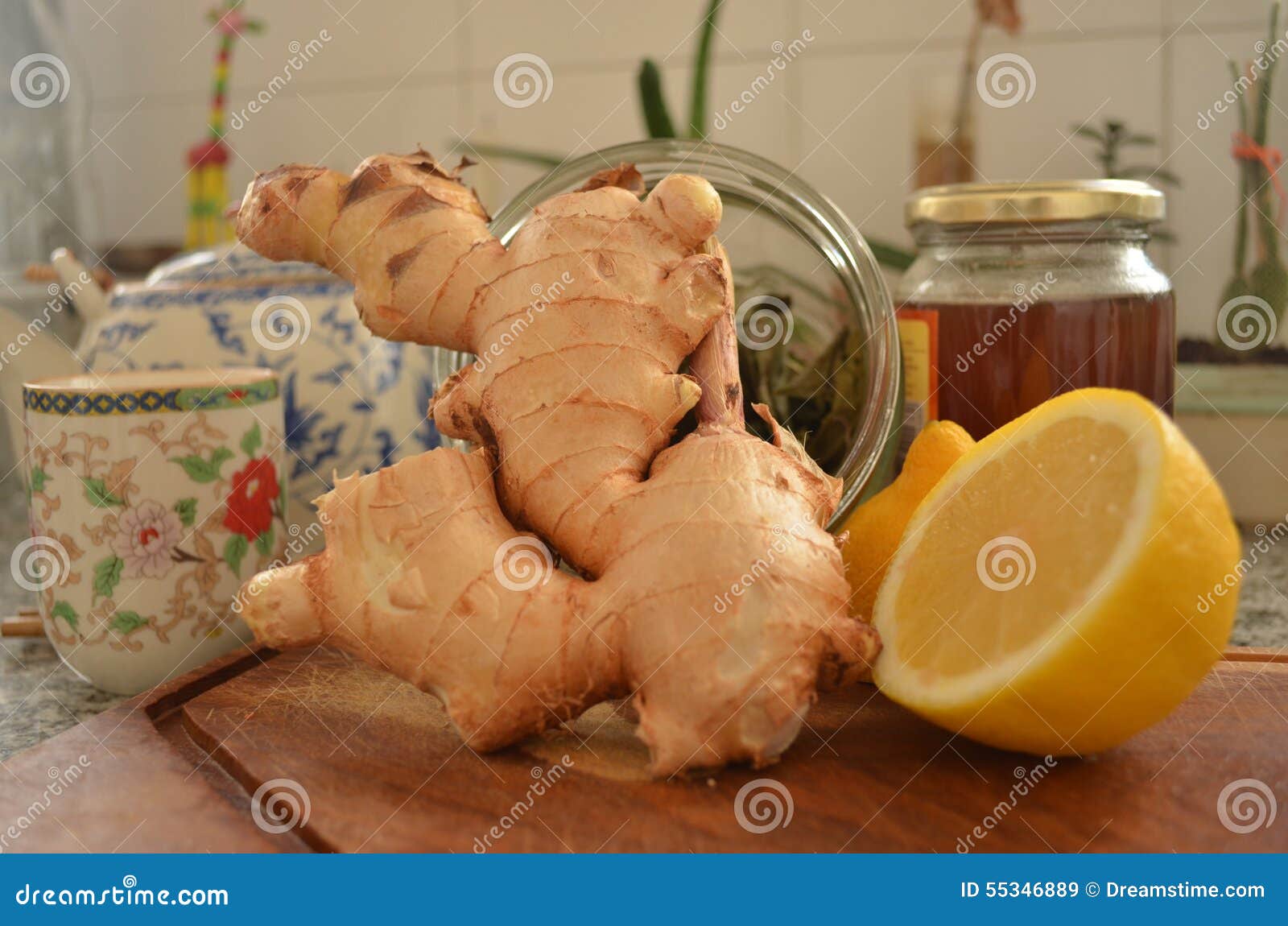 Ginger with Winter Tea Ingredients Stock Image - Image of throat, cold ...