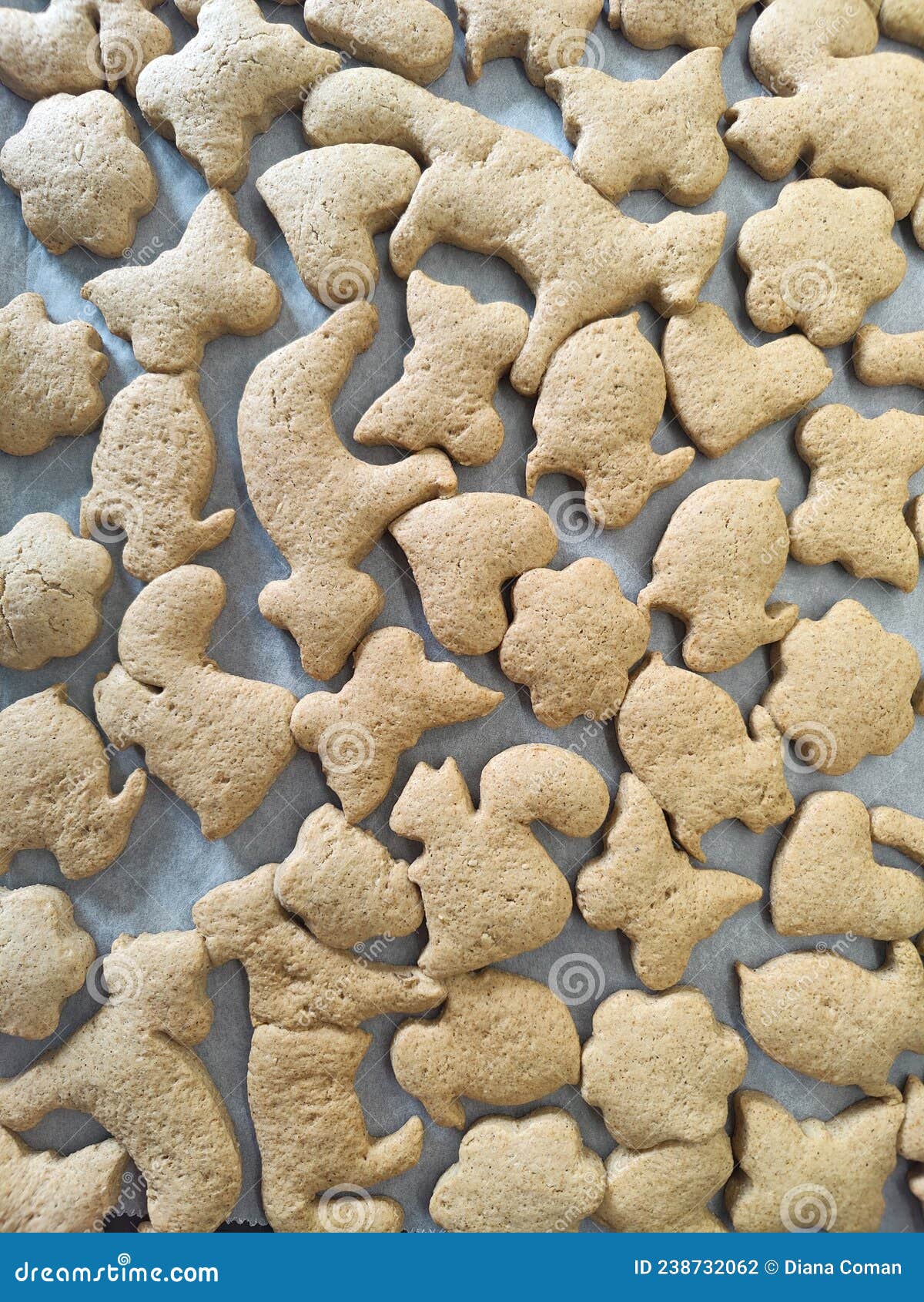 Gingerbread Animals Shaped Cookie Dough Stock Photo - Image of cooking ...