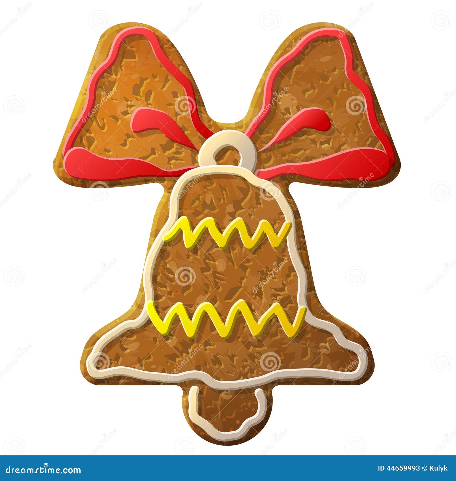 Gingerbread Bell Symbol Decorated Colored Icing Stock Vector ...