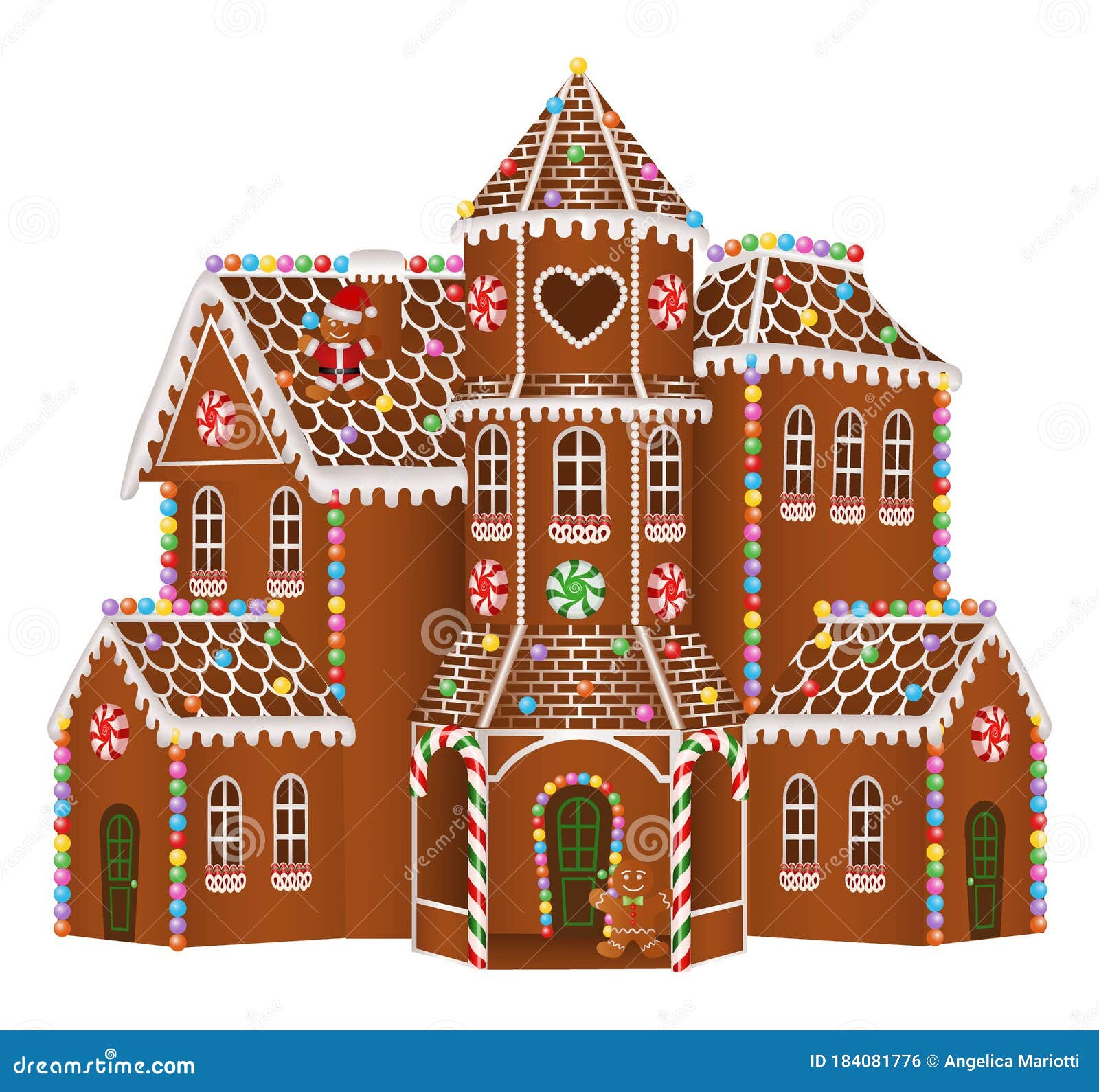 Gingerbread Big House with Christmas Candies, Gingerbread Man and ...