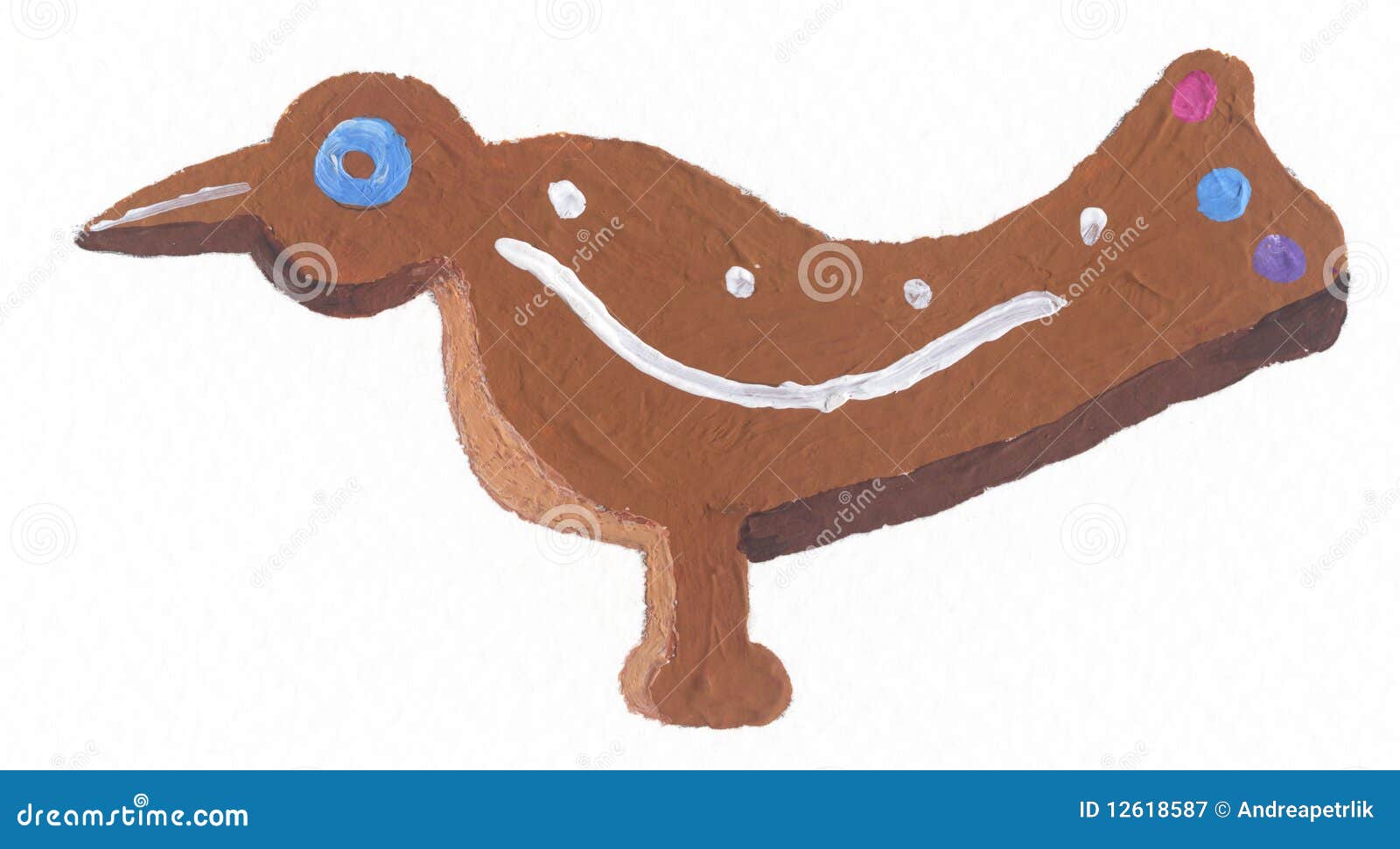 Gingerbread Bird Biscuit stock illustration. Illustration of holidays ...