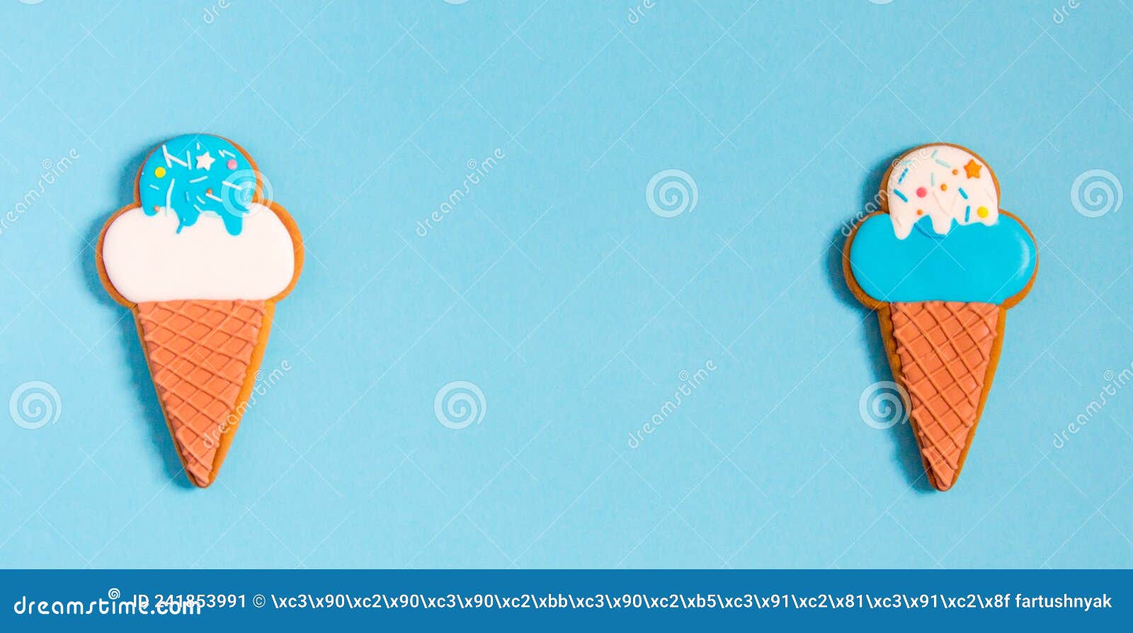 Gingerbread on a Blue Background Flatly Stock Image - Image of lovely ...