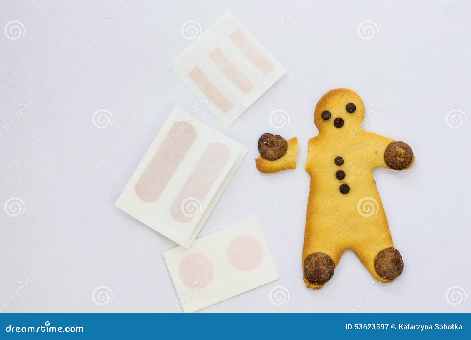 Gingerbread Boy with a Broken Arm Stock Image - Image of gingerbread ...