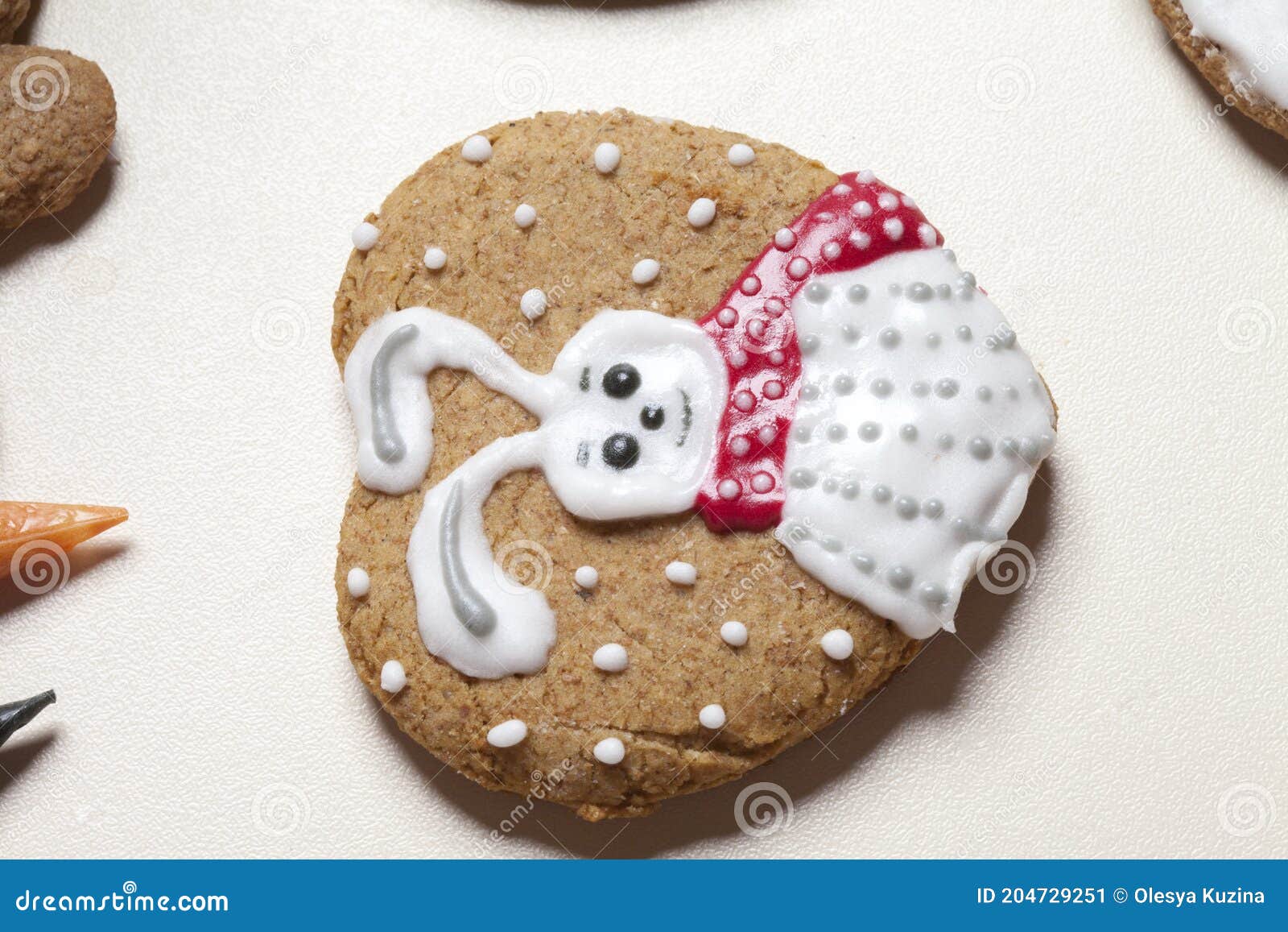 Gingerbread Bunny. Gingerbread with a Picture of a Hare Stock Image ...