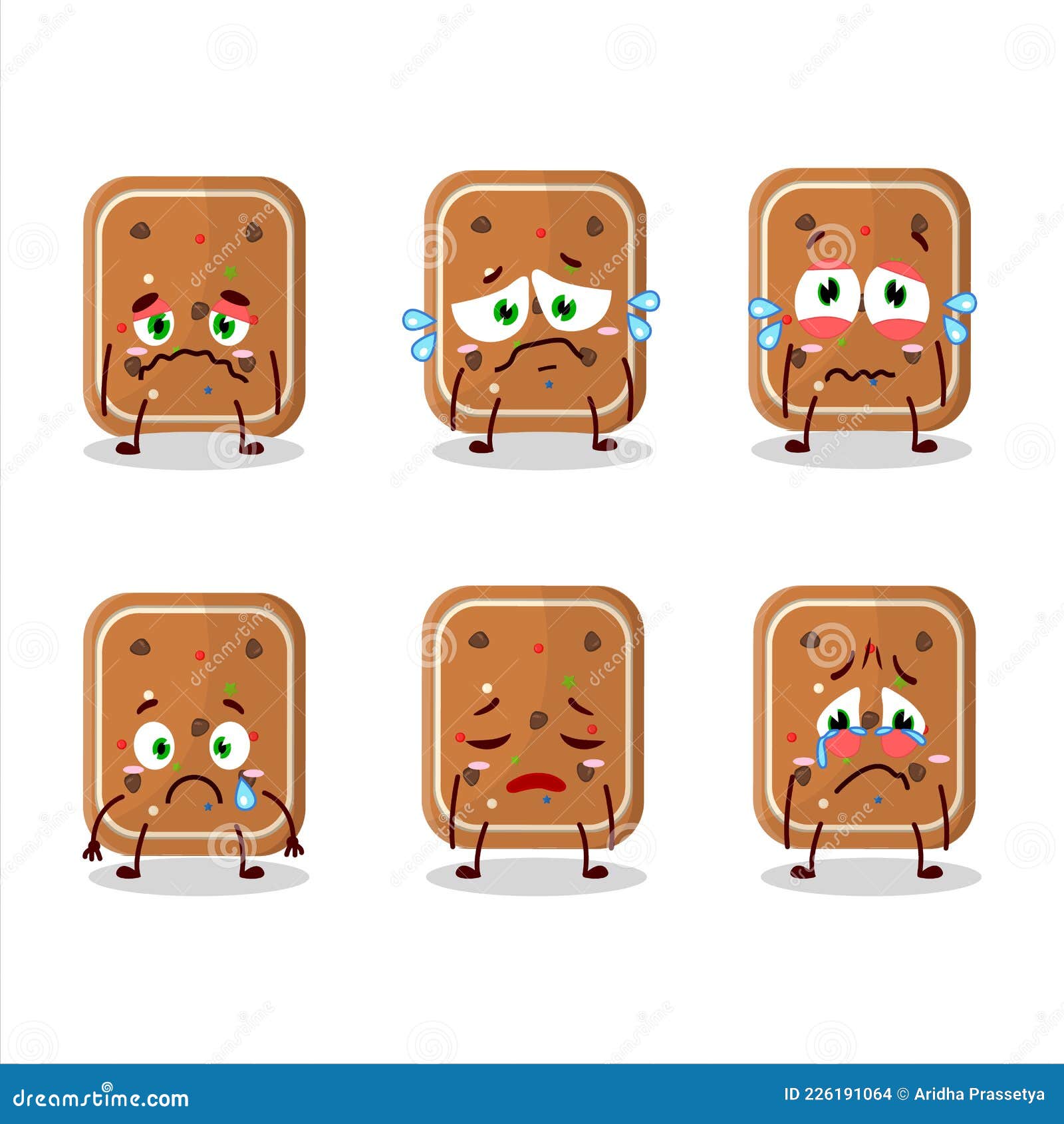 Gingerbread Cartoon in Character with Sad Expression Stock Vector ...