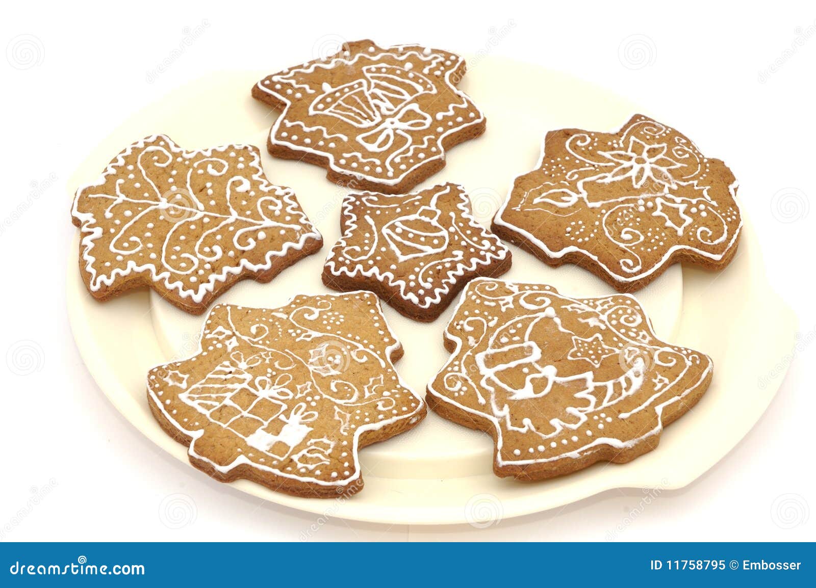 Gingerbread Christmas Cookies on the Plate Stock Image - Image of ...