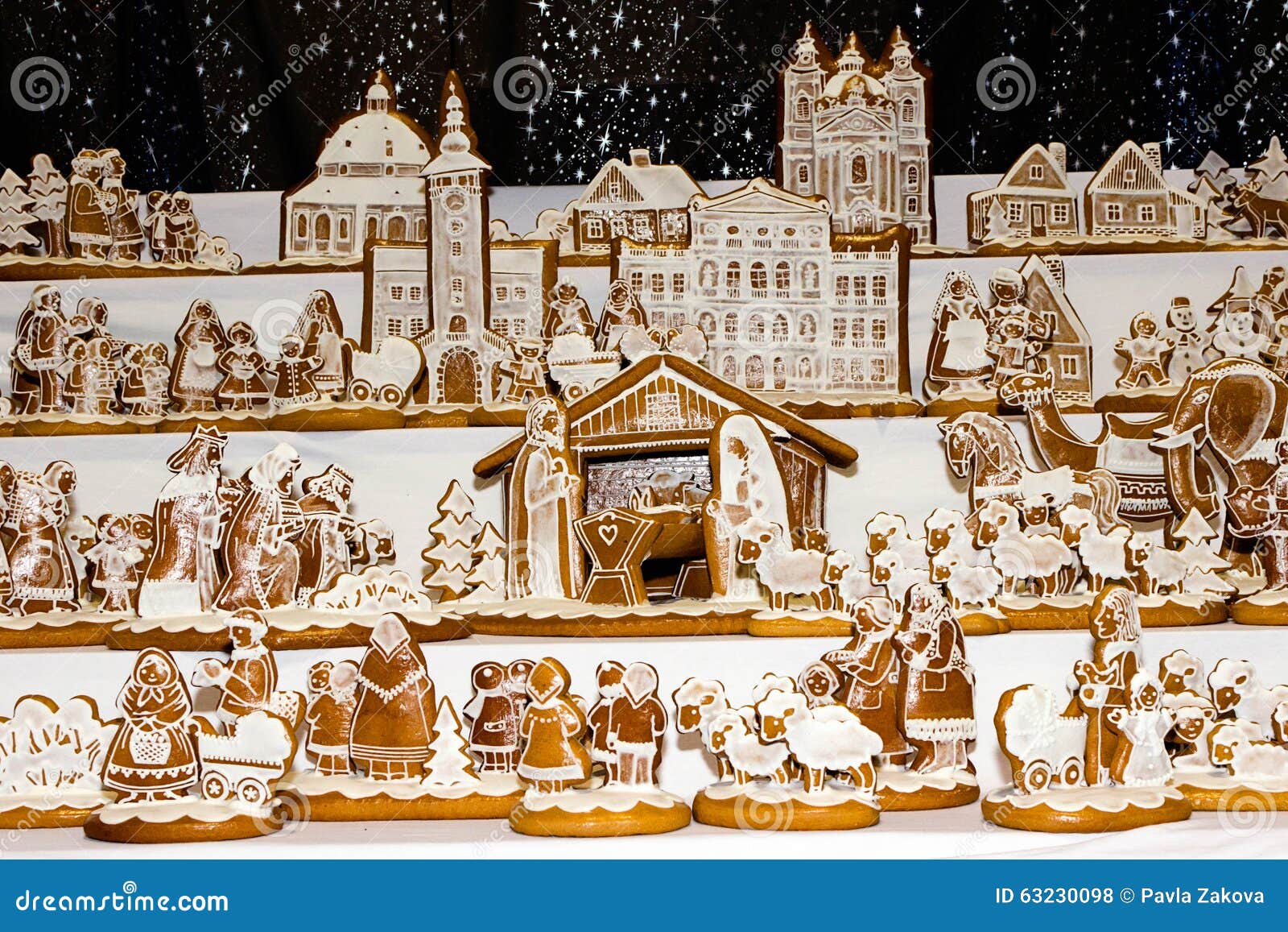 Gingerbread Christmas Nativity Scene Stock Photo - Image of gingerbread ...