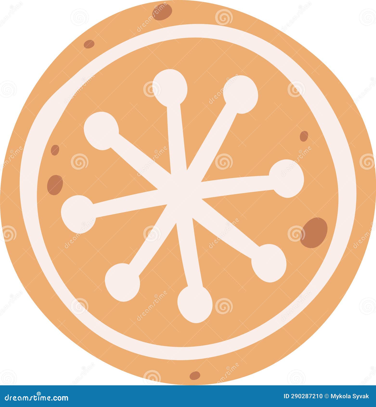 Gingerbread Circle Cookie stock illustration. Illustration of biscuit ...