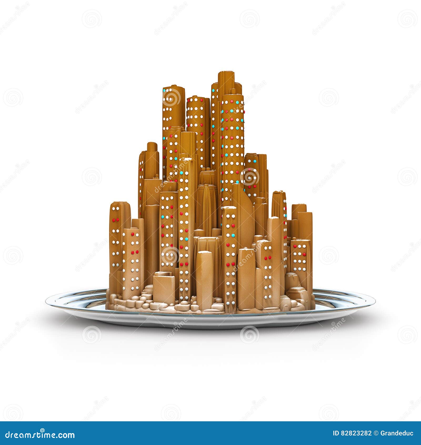 Gingerbread city concept stock illustration. Illustration of skyscraper ...