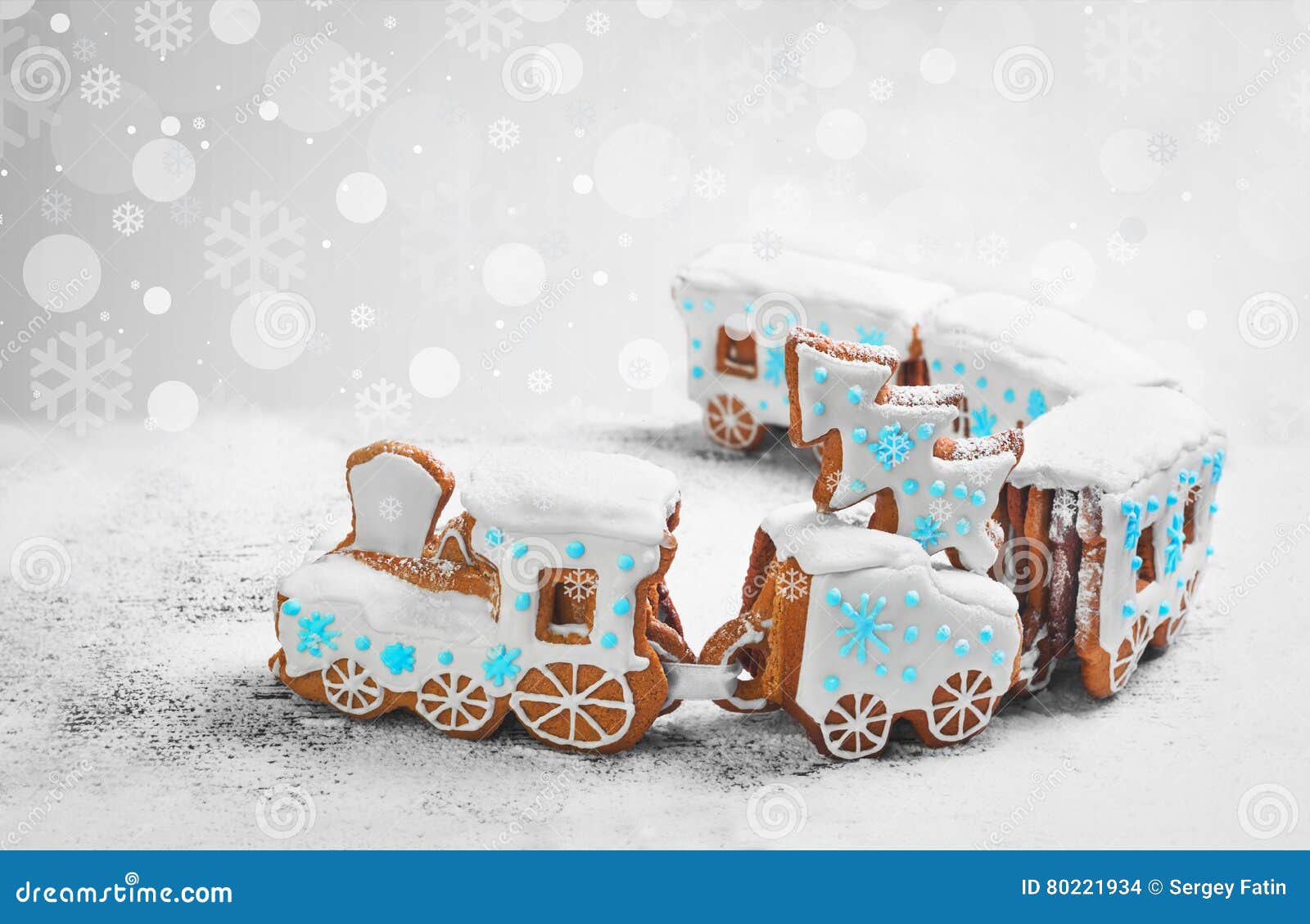 Gingerbread Cookie in the Form a Christmas Train Stock Photo - Image of ...