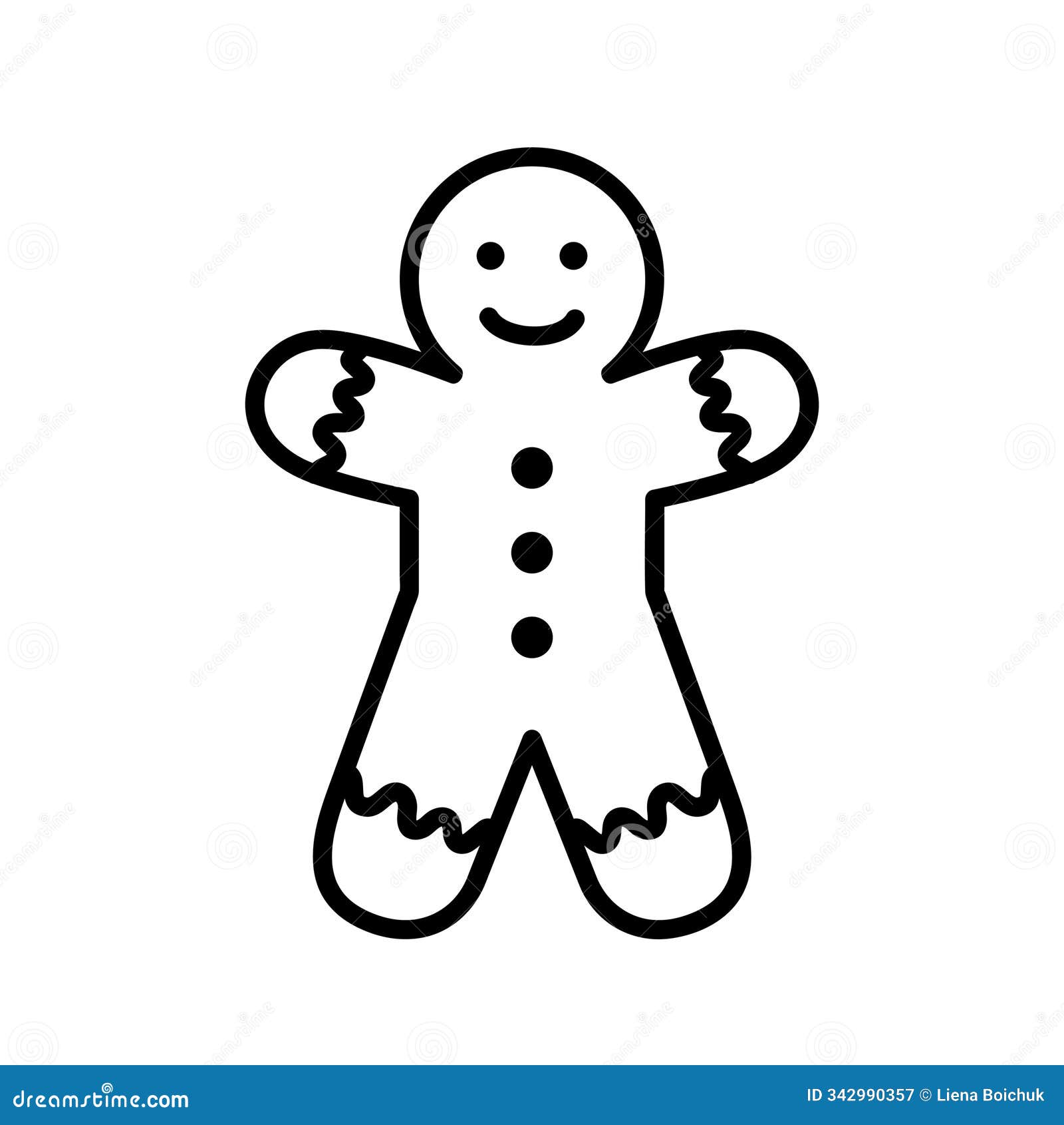 Gingerbread Cookie Man Black Line Icon, Holiday Biscuit Symbol ...