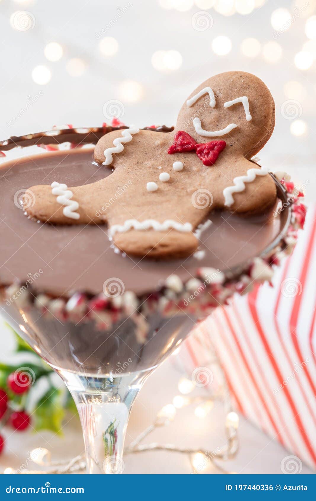 Gingerbread Cookie Man in a Christmas Cocktail Stock Photo - Image of ...