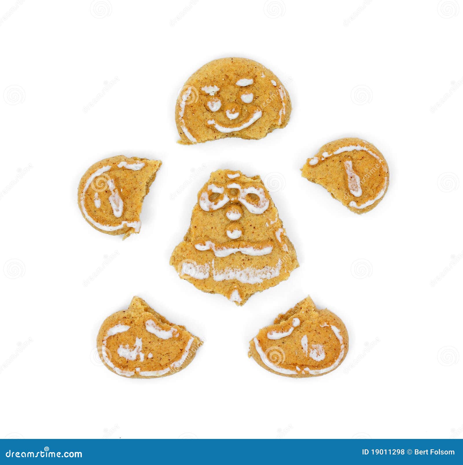 Gingerbread Cookie Man in Pieces Stock Photo - Image of fractured ...