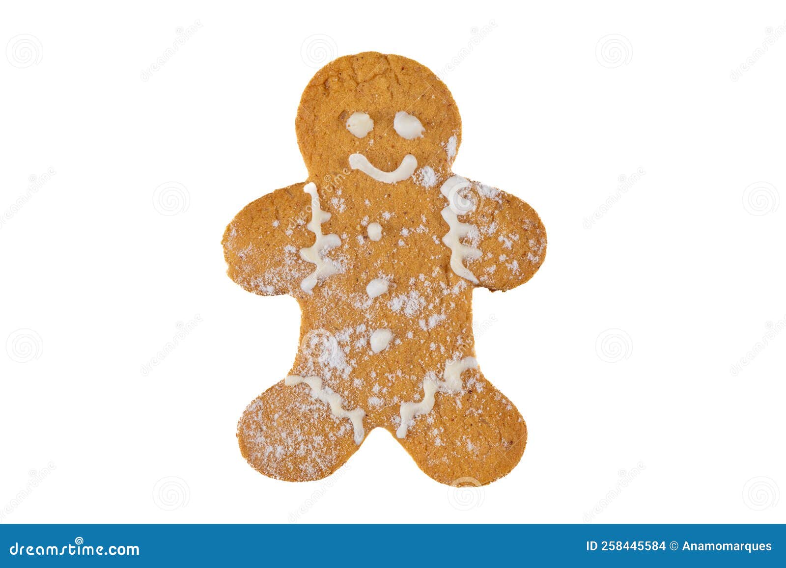 Gingerbread Cookie Man Shape Isolated on White Background Stock Photo ...
